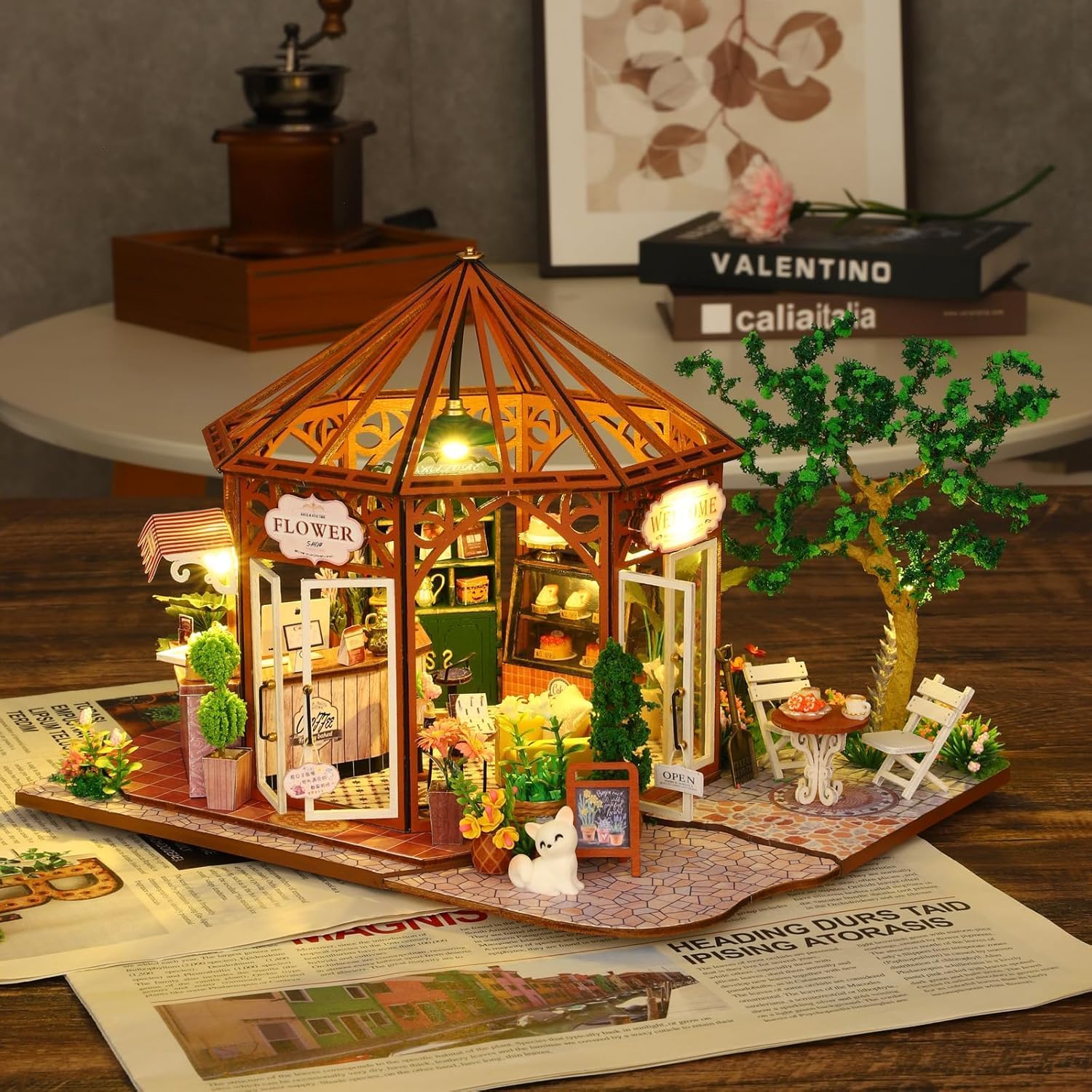 CUTEROOM DIY Miniature House Kit, Miniature House Kit, DIY Wooden ...