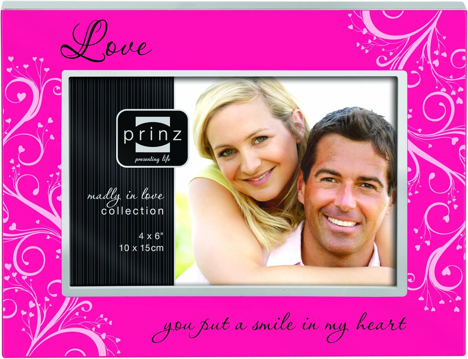 Amazon.com - PRINZ 6 by 4-Inch Tickled Pink Love Metal and Glass Frame ...