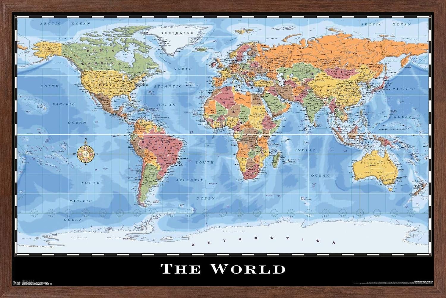 Amazon.com: Trends International Map - World Wall Poster, 22.37" x 34. ...