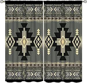 Amazon.com: Aztec Curtains, Native Tribal Ethnic Pattern Farmhouse ...