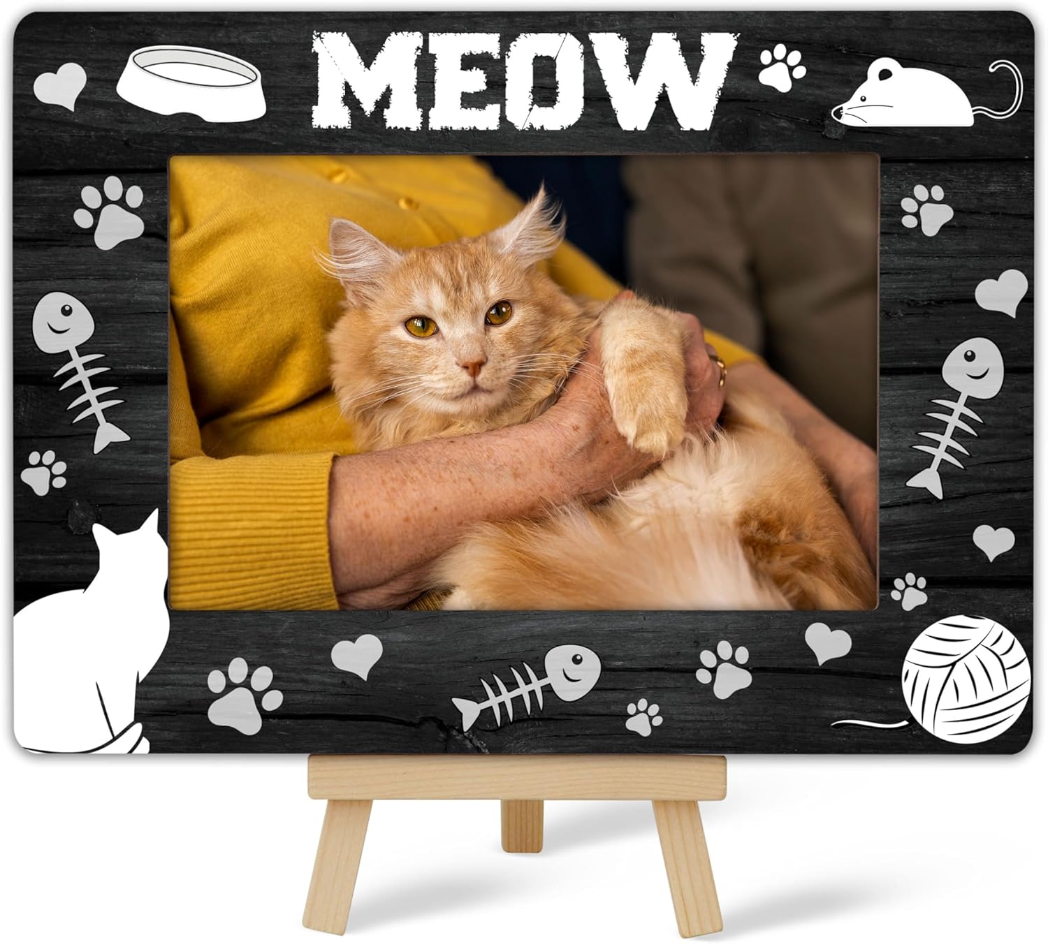 Amazon.com - Fahdatzh Cat Picture Frame, Cat Photo Frame Keepsake, Meow ...