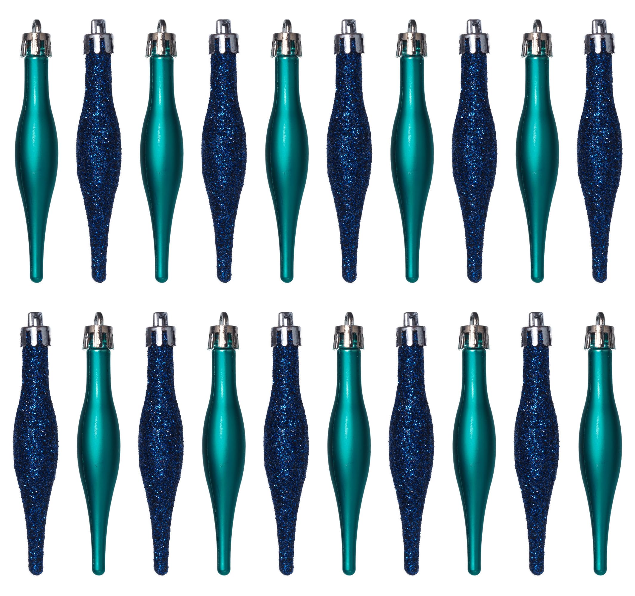 20 x Christmas Tree Tear Drop Droplet Baubles Decorations -Plastic ...