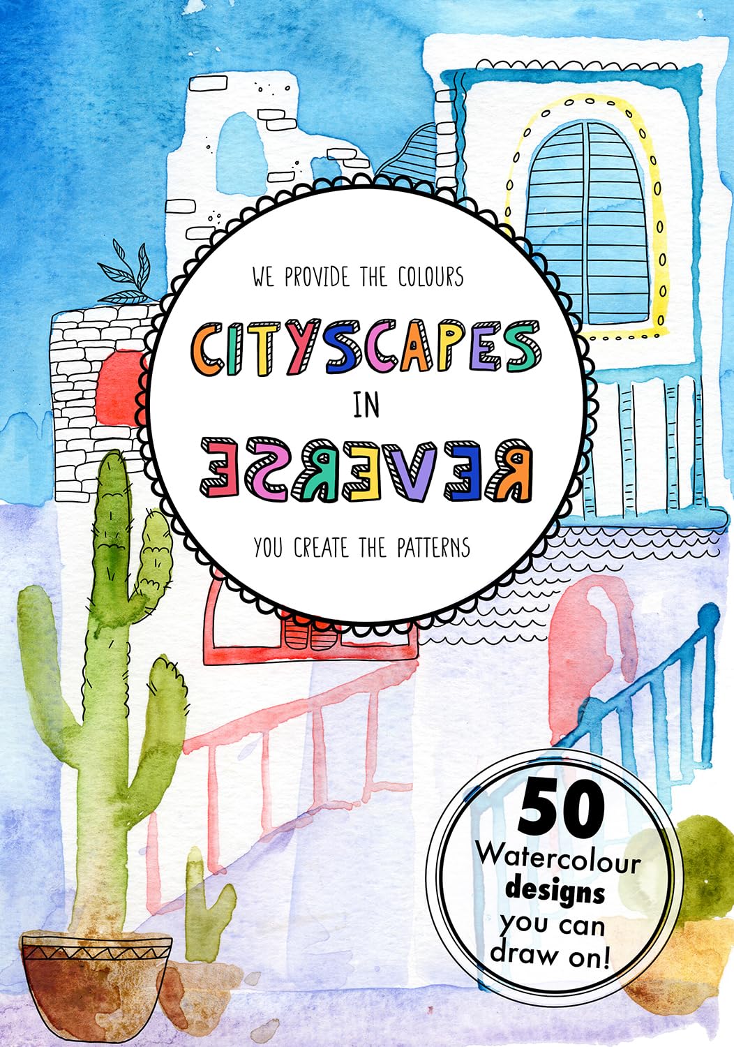 Stress Relief Colouring Books For Adults - 54 Pages City Scapes Art ...