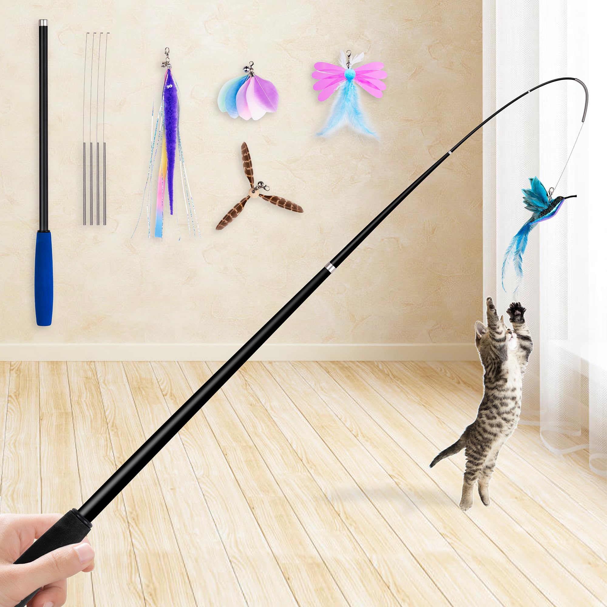 Amazon.com : GoCat Cat Catcher Teaser Wand (2 - Pack) : Pet Supplies