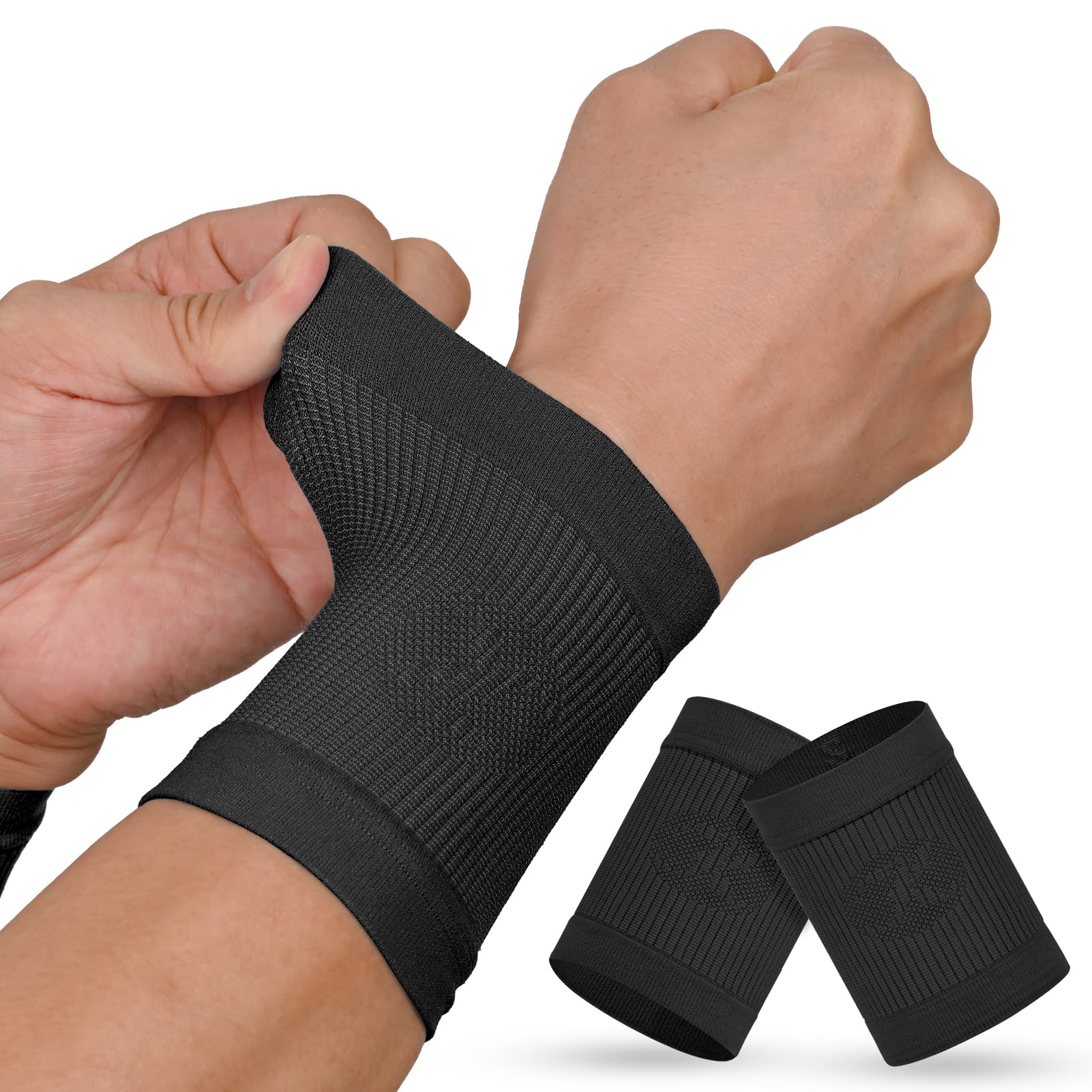 KEKING® Compression Wrist Sleeves for Women Men, 1 Pair, Premium Wrist ...
