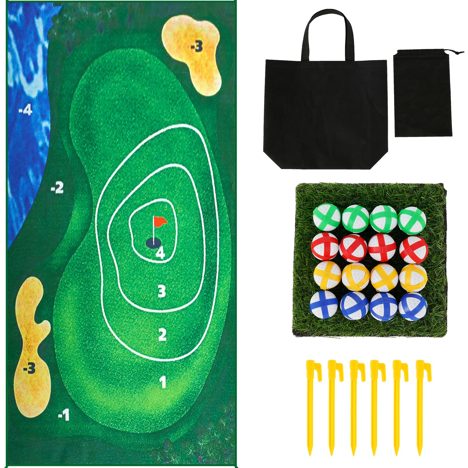 Battle Royale Golf Game Casual Golf Game Set with Mat and 16 Balls ...