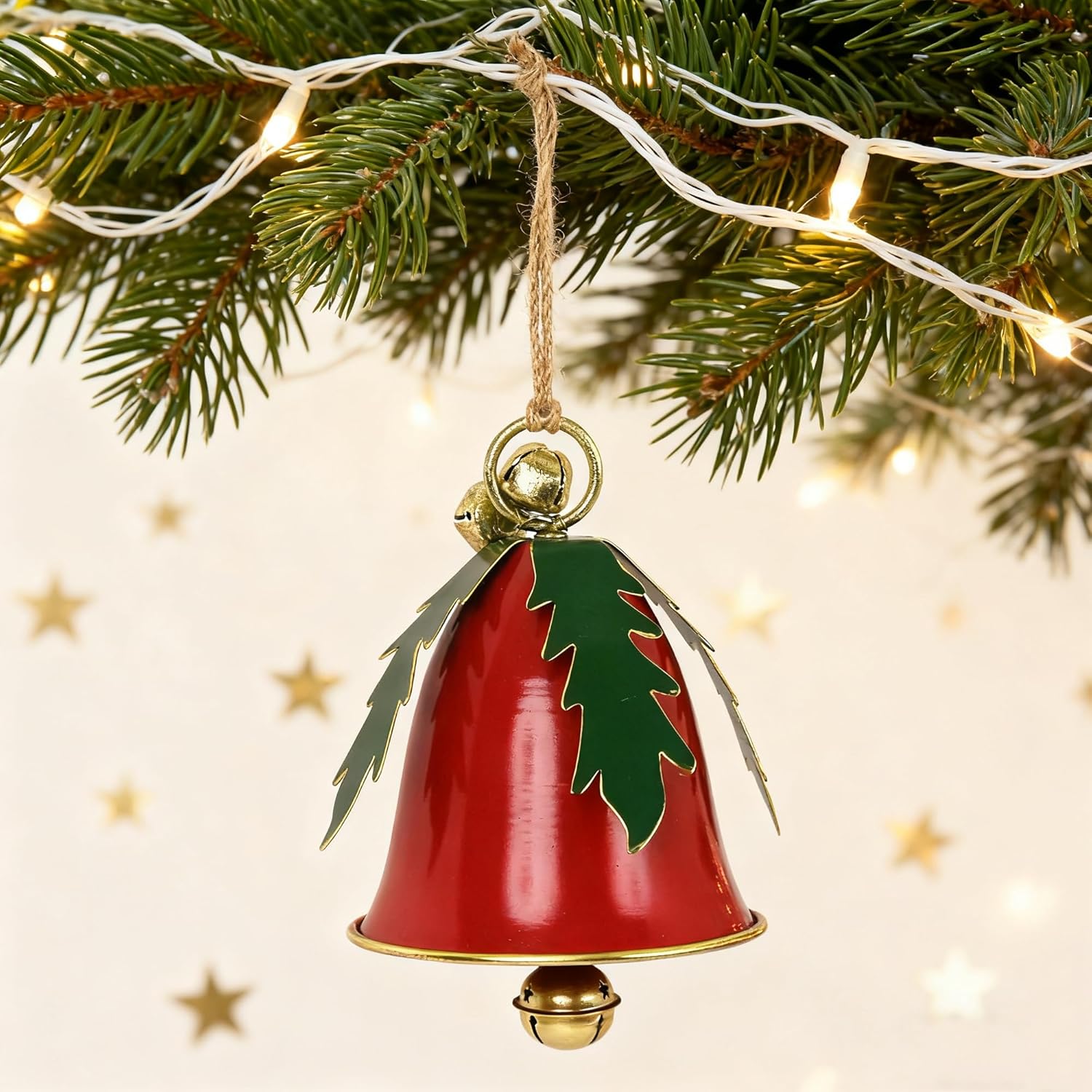 Amazon.com: Vintage Metal Red Christmas Bells Ornaments 9.5in Large ...