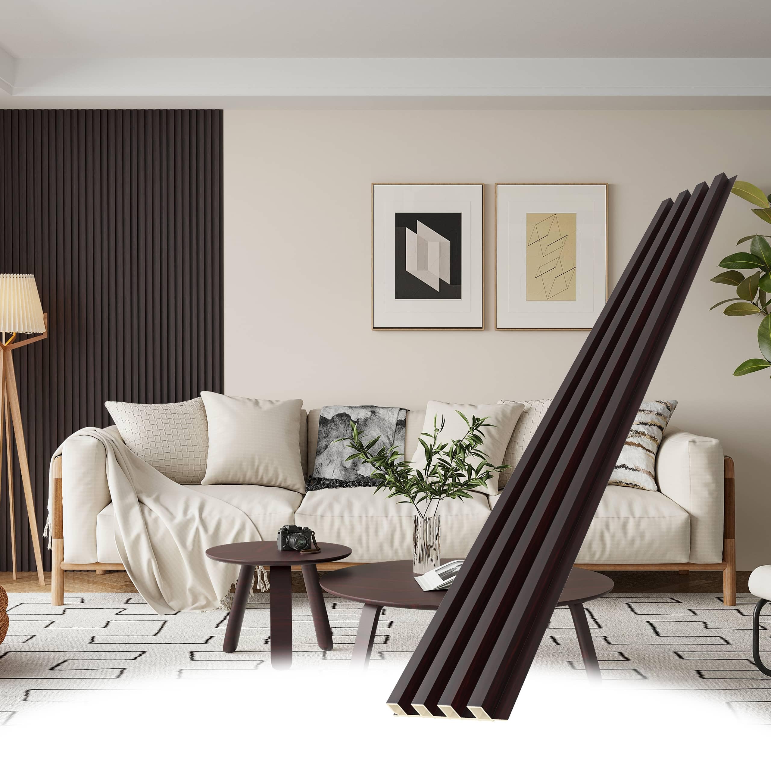 POHARE WPC Slat Wall Panels, 8 Pack Accent Decorative Acoustic Wood ...