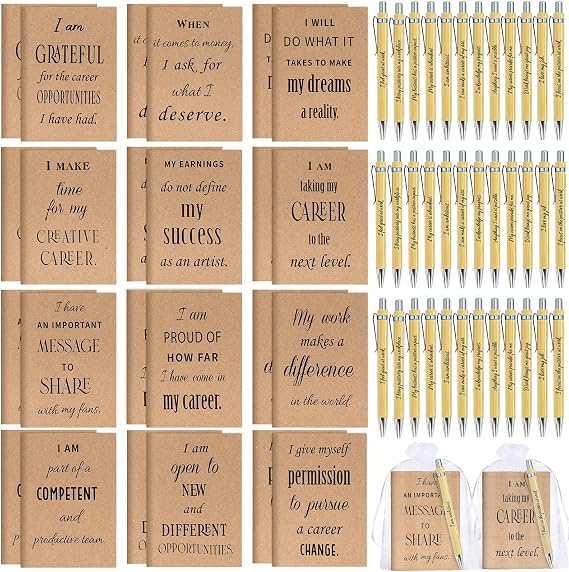 Mooliwe 48 Pcs Positive Affirmation Gift Set Gratitude Notebooks with ...