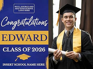 Amazon.com : 24"x18" Custom Graduation Yard Sign, Personalized Class of ...
