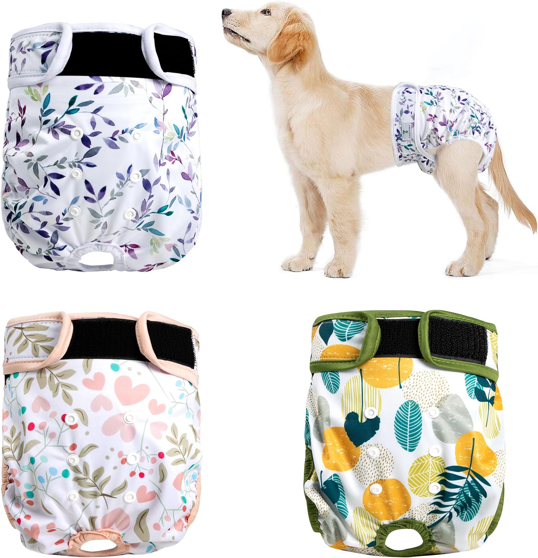Amazon.com : ZINGTERRA Washable Female Dog Diapers 3Pack,Reusable ...