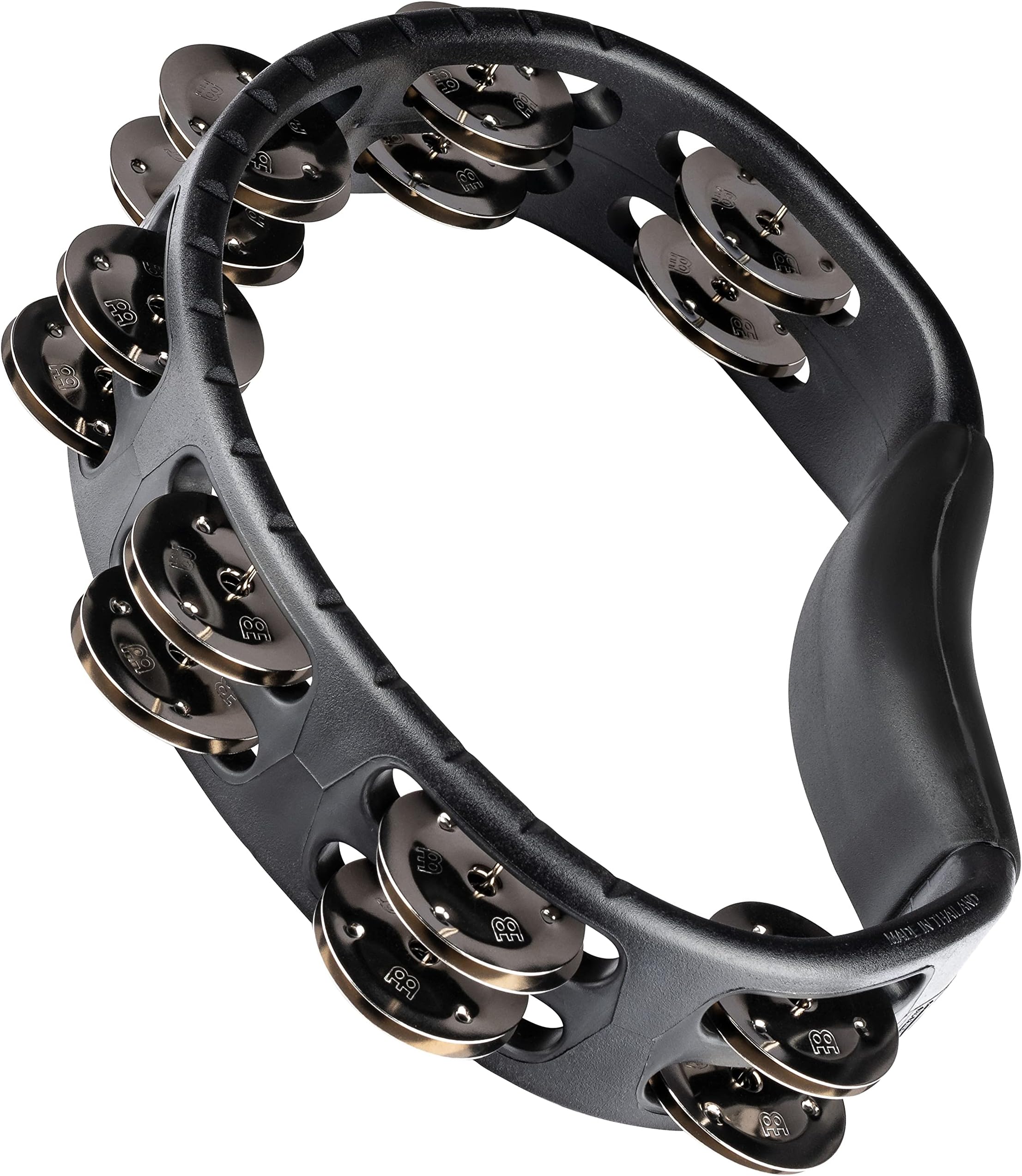 TIGER TAM14-BK Half-Moon Tambourine - Sixteen Pairs of Jingles - Black ...