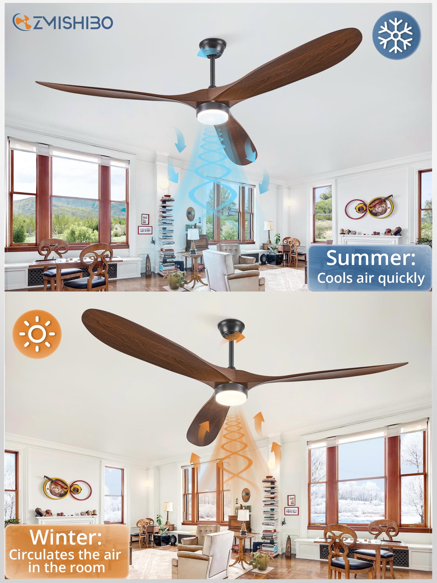 70 Inch Outdoor Ceiling Fan?Deep Walnut Large Modern Ceiling Fans with ...