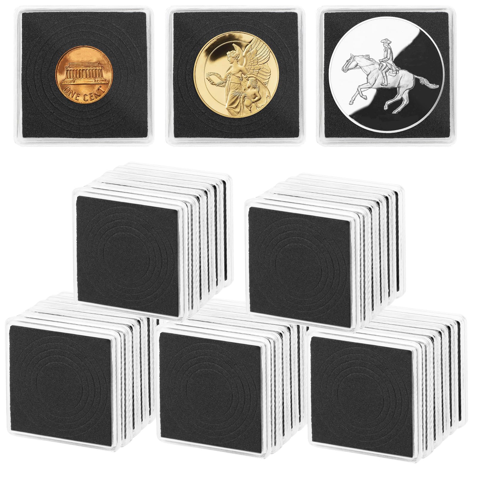Amazon.com : 30PCS Coin Snap Holders, 2 x 2 Inches Silver Dollar Coin ...
