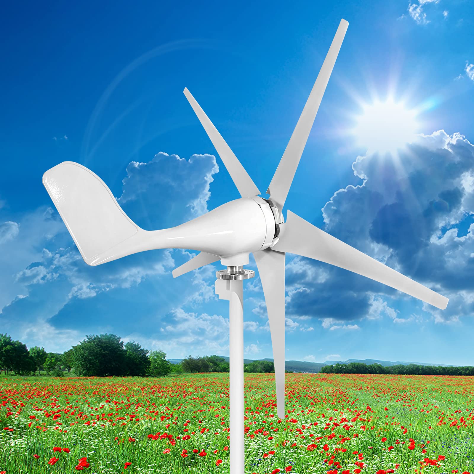 Dyna-Living Wind Turbine Generator Kit 500W DC 12V Wind Turbine Motor ...