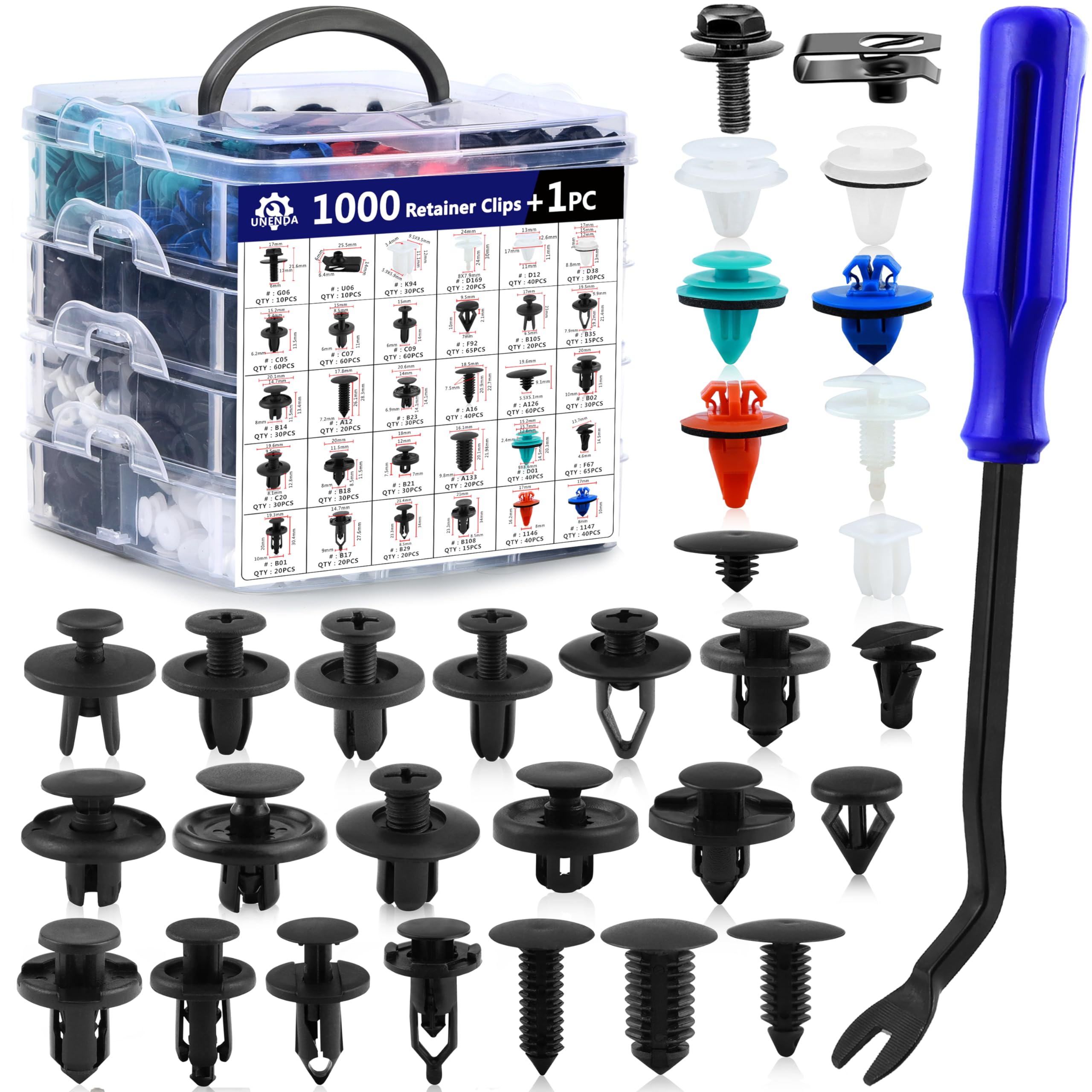 Car Retainer Clips 1001PCS with 30Most Popular Sizes Fasteners ...