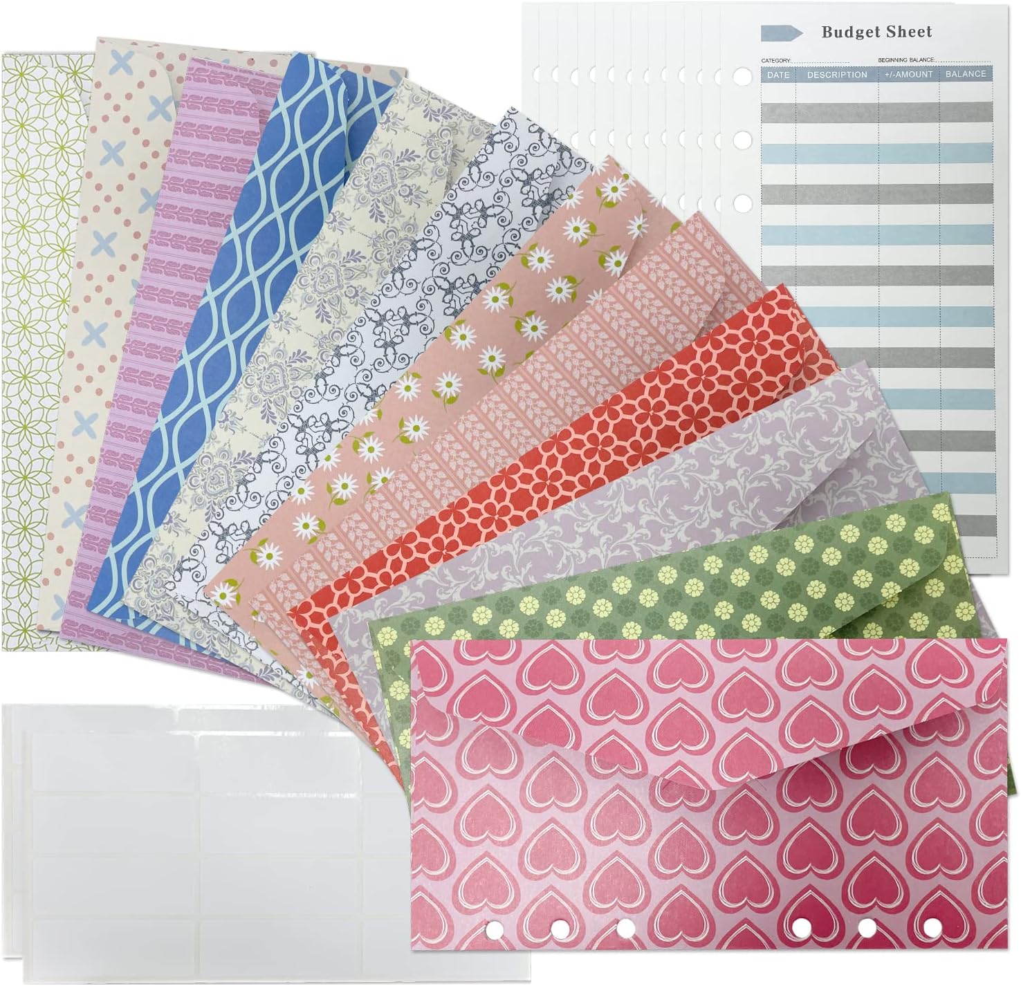 Amazon.com : Sutekus Cash Envelopes For Budgeting Binder 12 Pcs Money ...