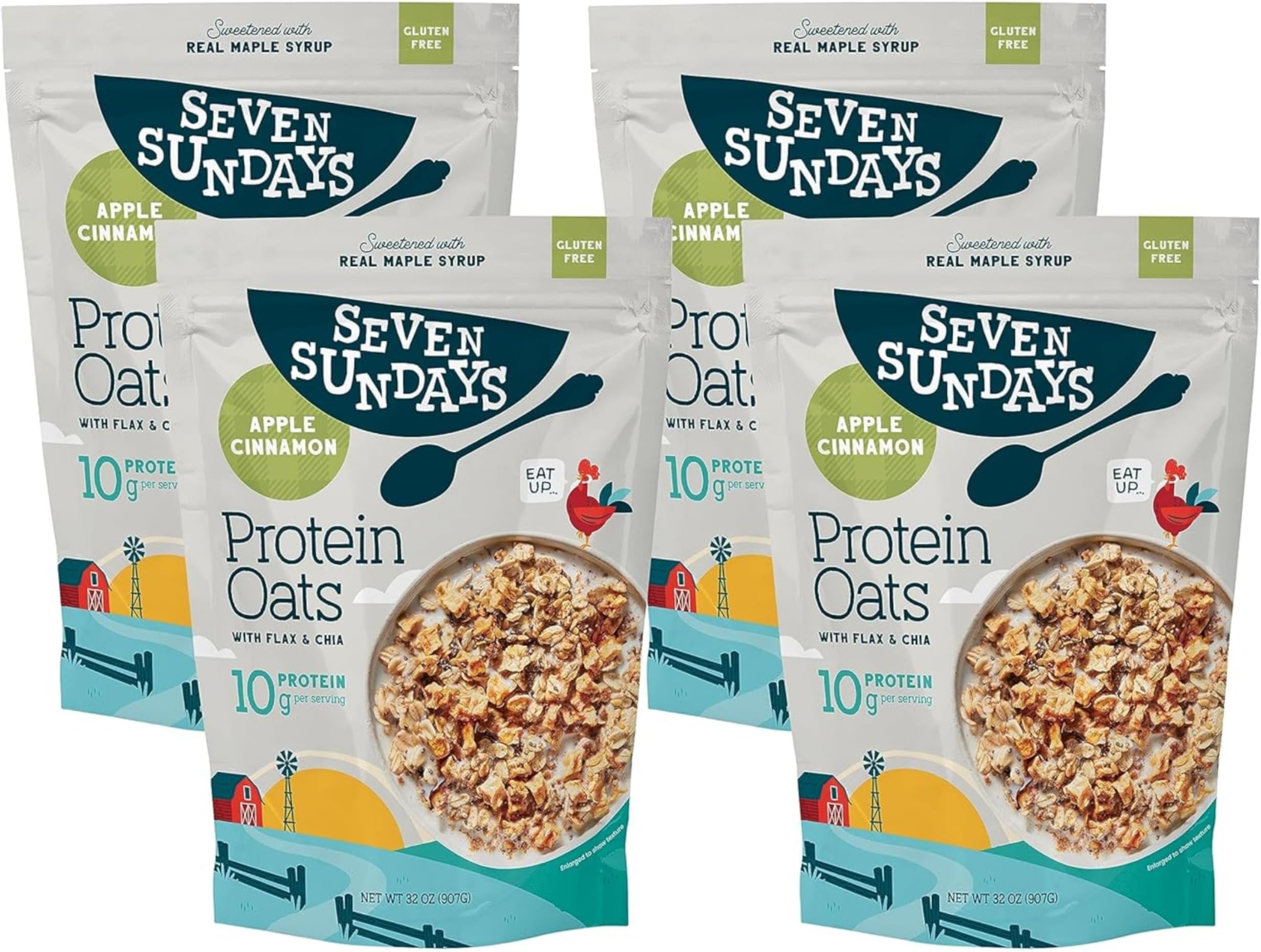 Amazon.com: Seven Sundays Protein Oats, Apple Cinnamon, 32 Oz Bag (Pack ...