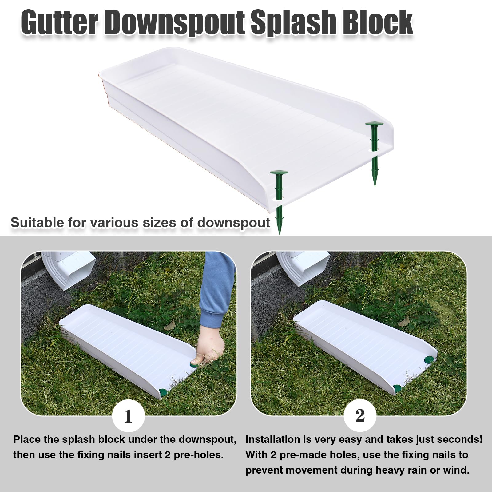 Snapklik.com : Teisaiko Rain-Gutter Downspout Splash Block - Gutter ...