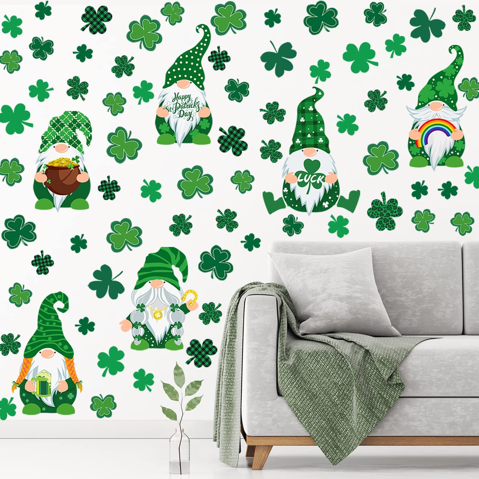 Amazon.com: Glenmal 77 Pcs St. Patrick's Day Wall Clings Stickers Lucky ...