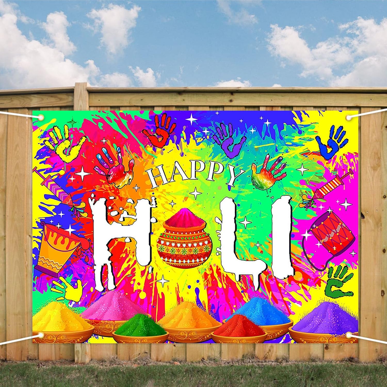Avezano Happy Holi Backdrop Indian Colorful Holi Festival Decorations ...