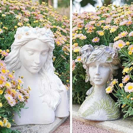 Amazon.com : DiliComing Goddness Large Head Planter Face Pots for ...