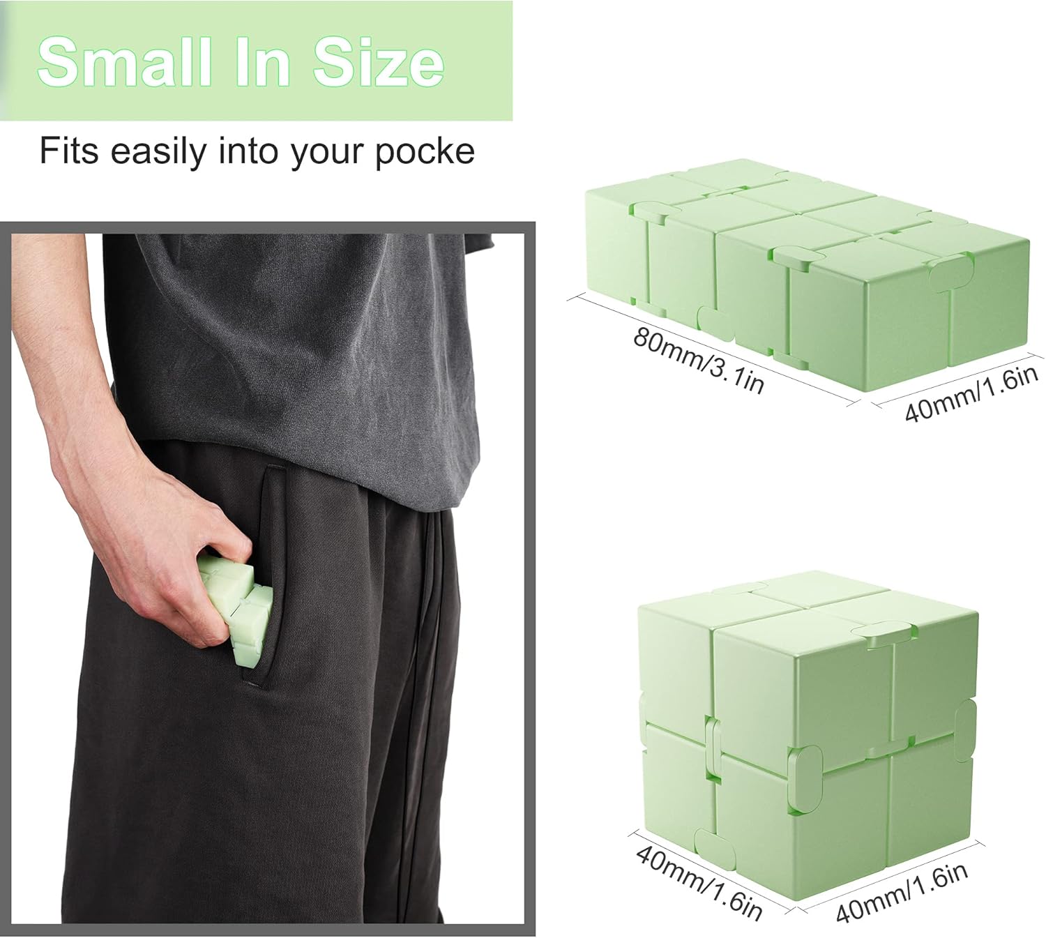 Funxim Infinity Cube Fluorescence Fidget Cube Toy, Fidget Finger Toy ...