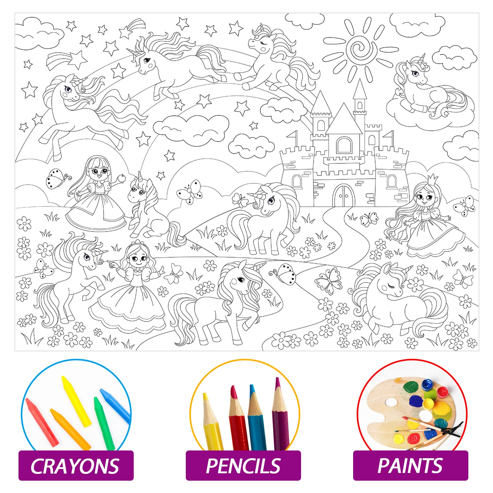 Snapklik.com : Unicorn Giant Coloring Poster For Kids Large Coloring ...