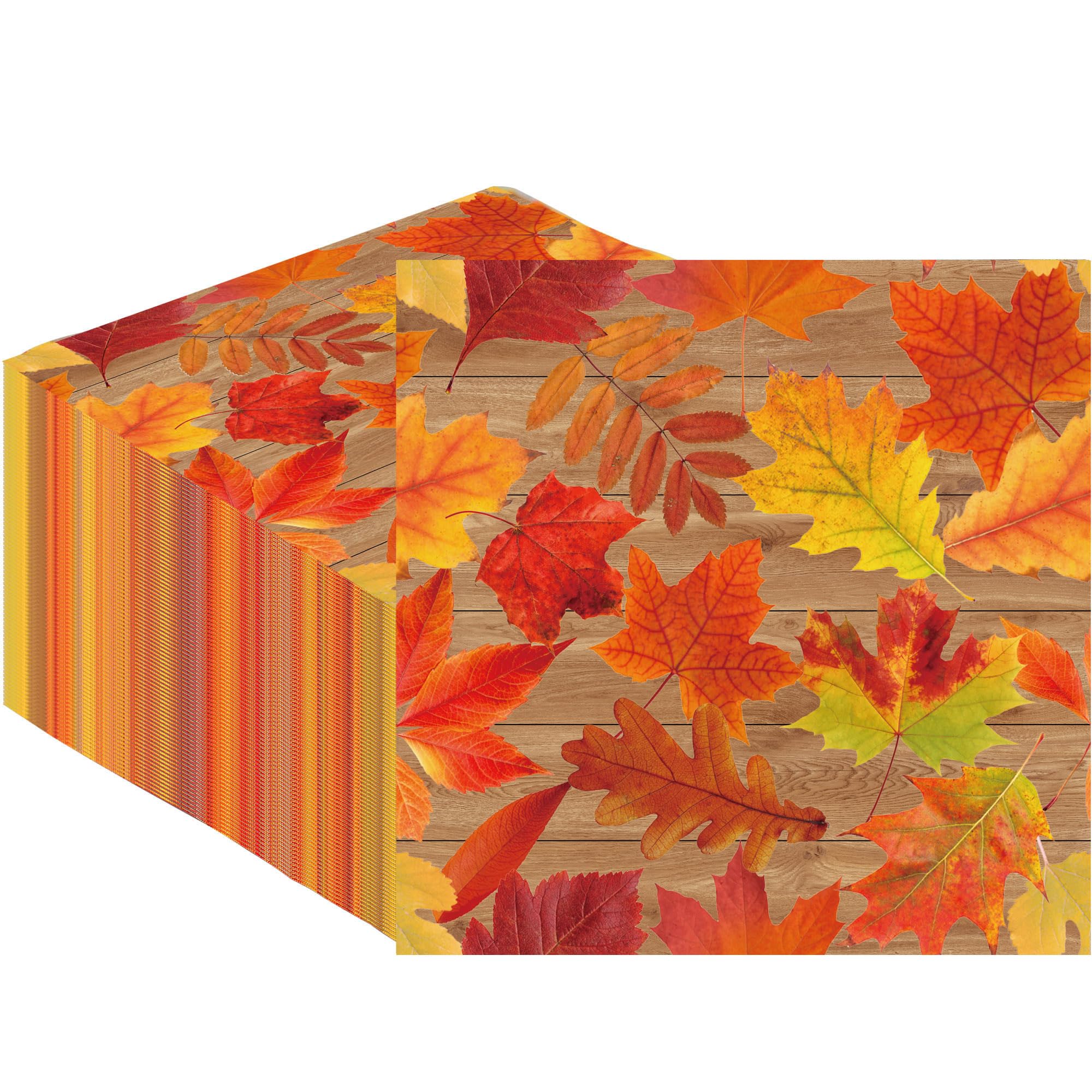 Amazon.com: peony man 100 Pcs Fall Cocktail Napkins Fall Leaves Paper ...