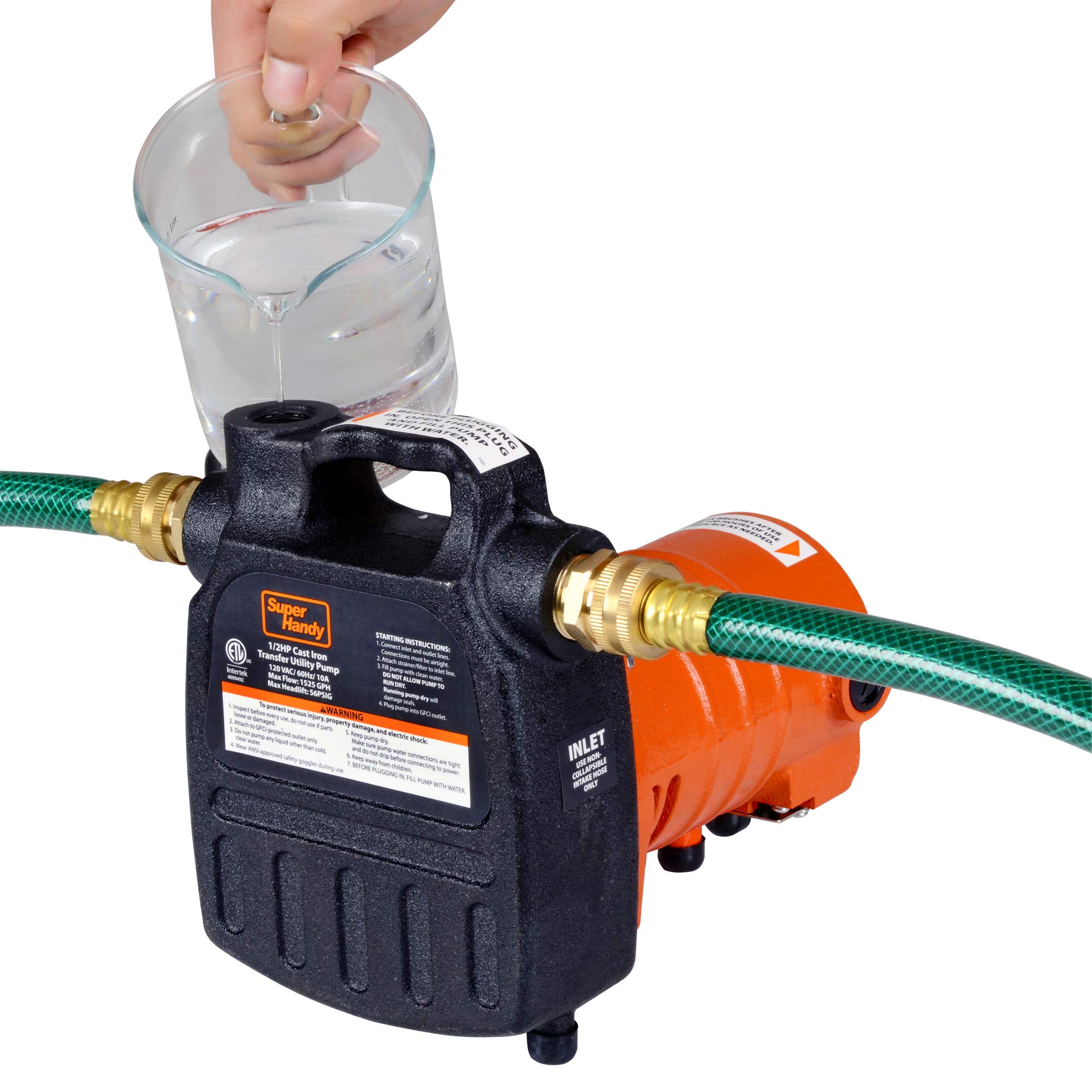 Buy SuperHandy Water Transfer Pump Utility 1/2 HP 1525 GPH Dual Thread ...