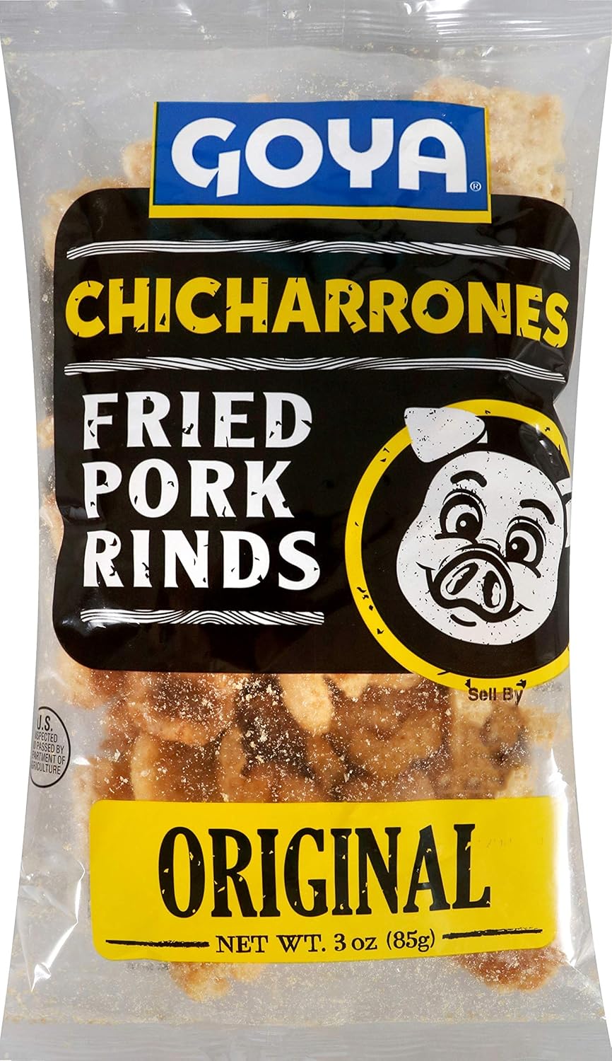 Amazon.com: Goya Foods Chicharrones, Fried Pork Rinds, 3 Ounce (Pack of 12)