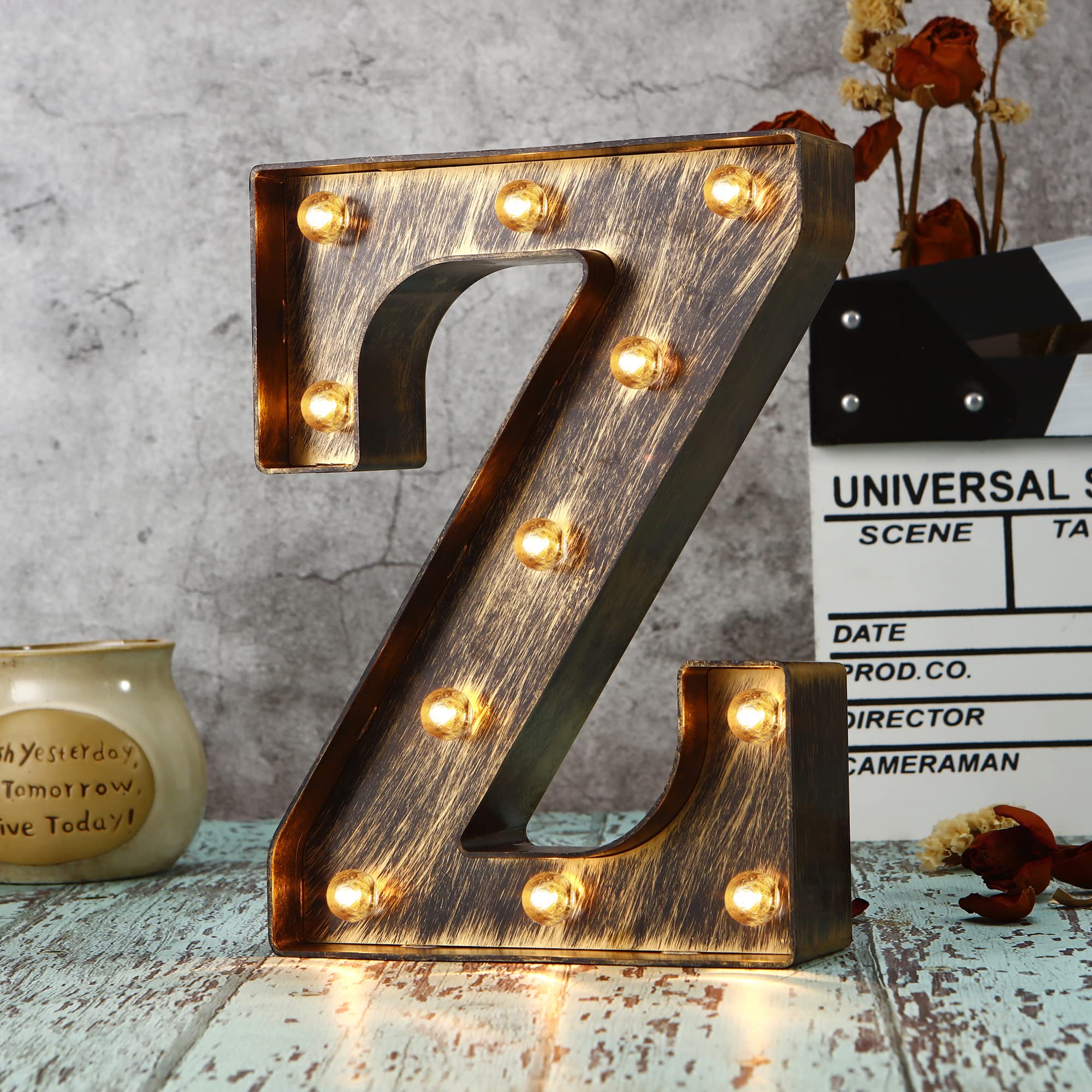 Vintage Led Marquee Letter Light Up Alphabet Letter Sign for Cafe ...