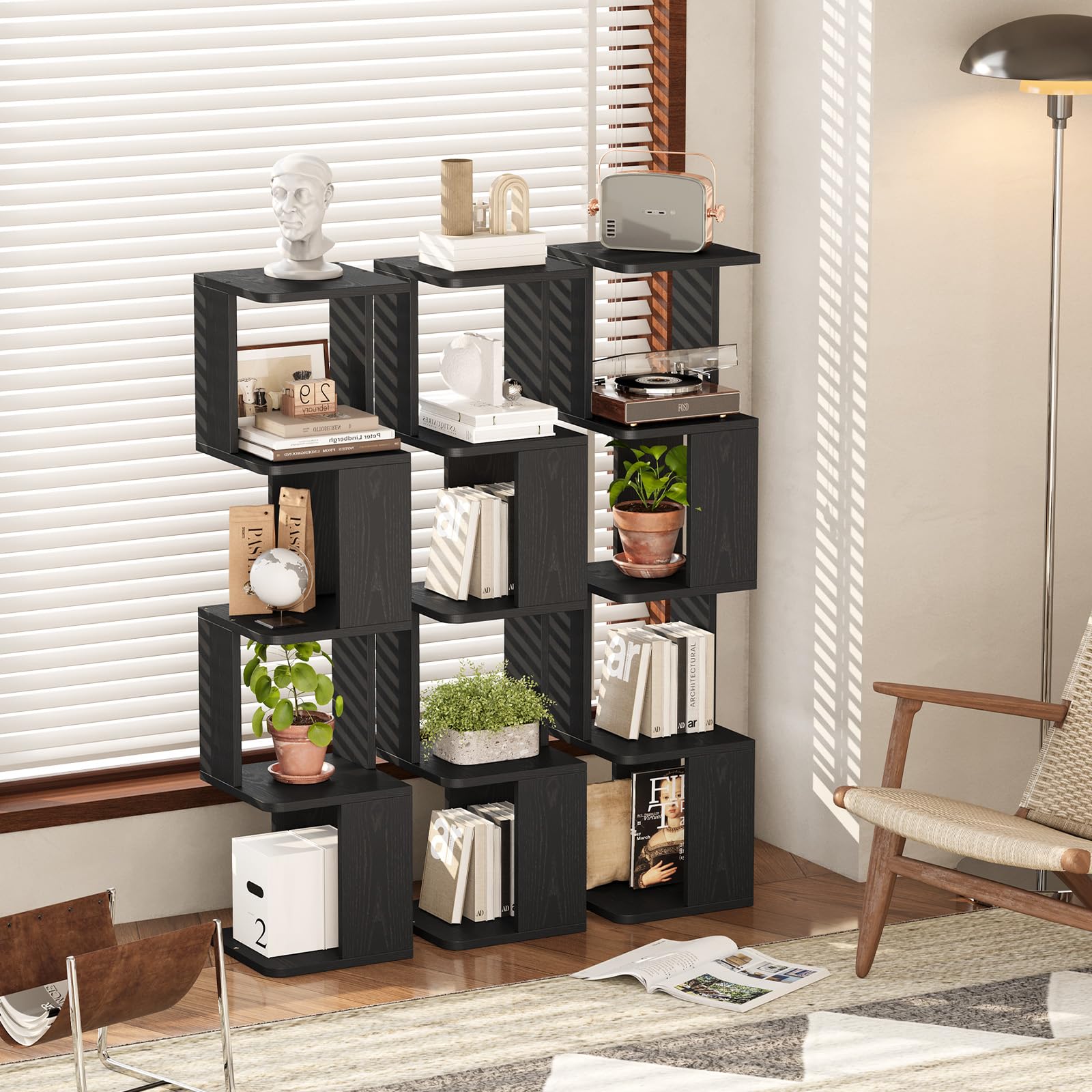 Snapklik.com : Small Bookshelf For Small Spaces, Modern 4 Tier Bookcase ...