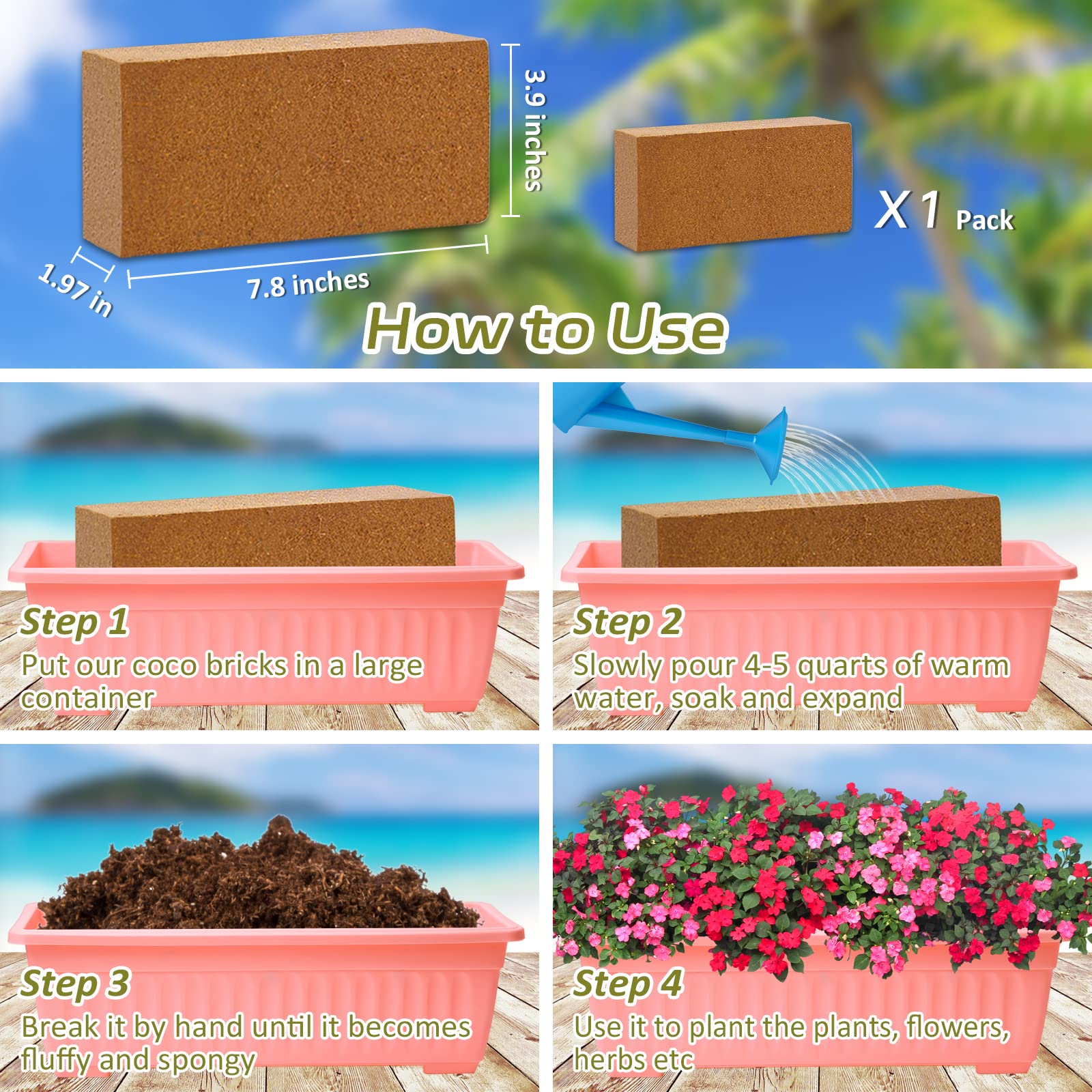 Snapklik.com : Legigo Pack Of 1 Organic Coco Coir Bricks- 100% Natural ...