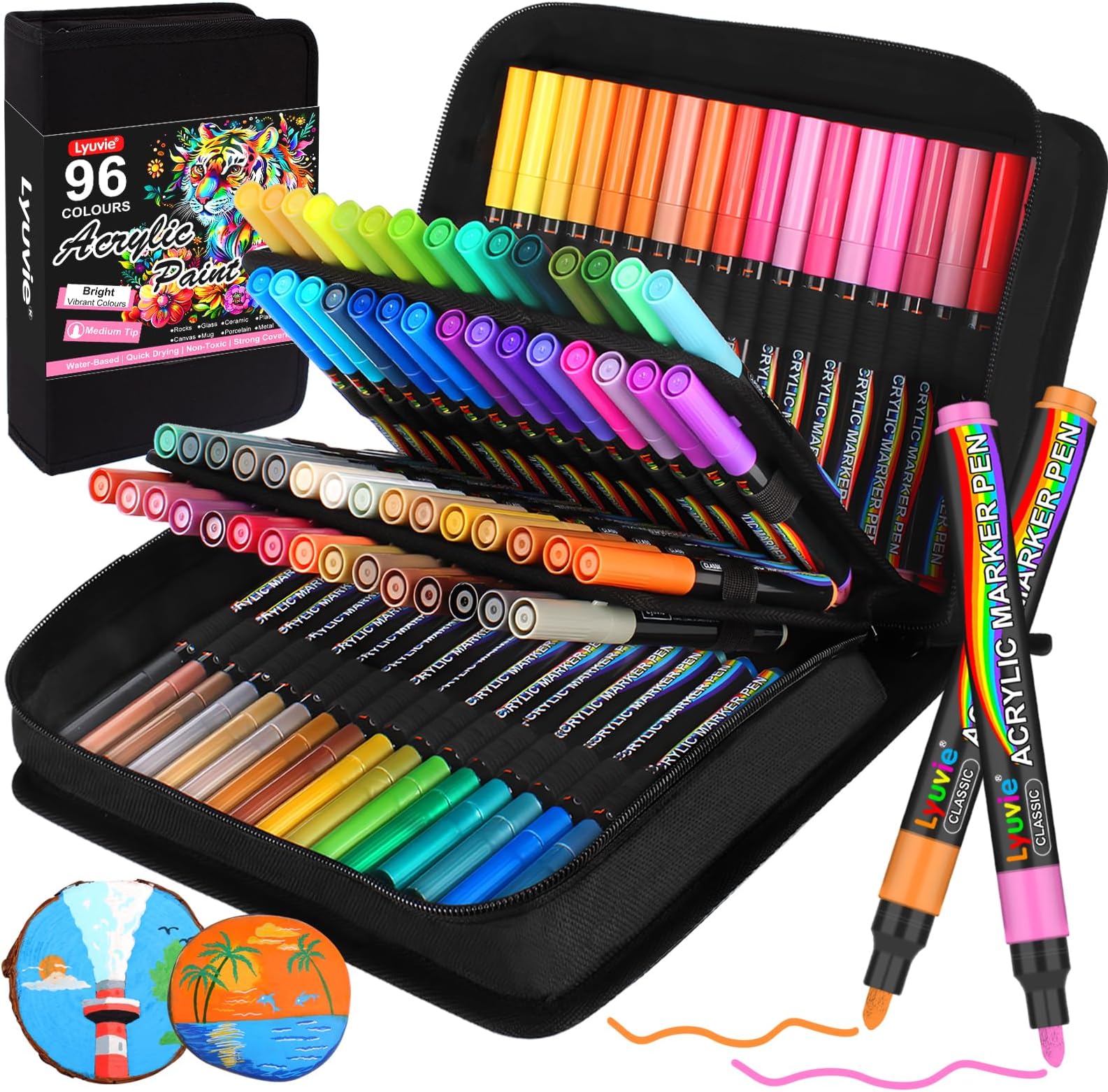 NICETY 60 Pcs Feutre Acrylique Peinture stylo - Acrylic Paint Marker ...