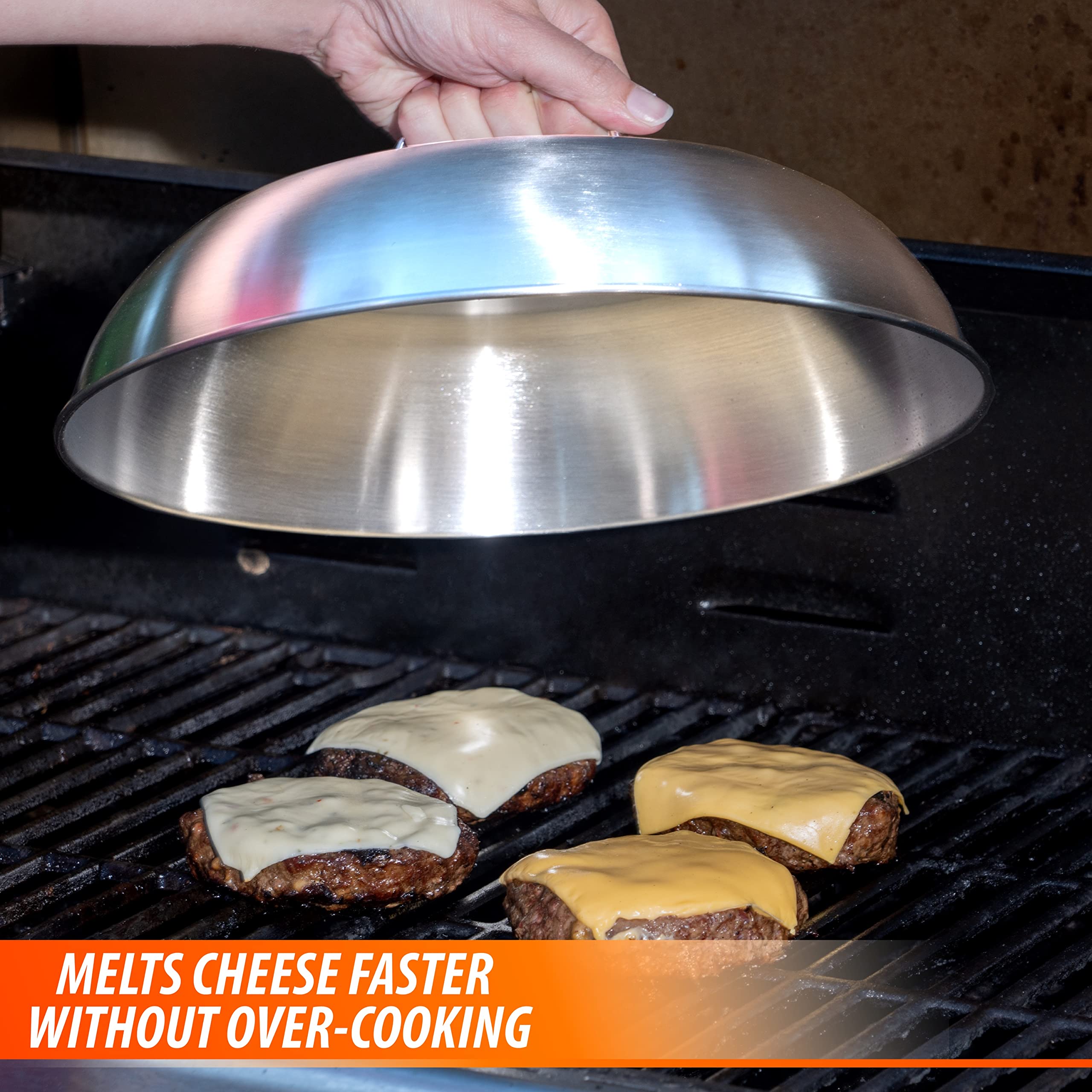 Grill Dome Cover Lifespace Stainless Steel Cheese Melting Dome