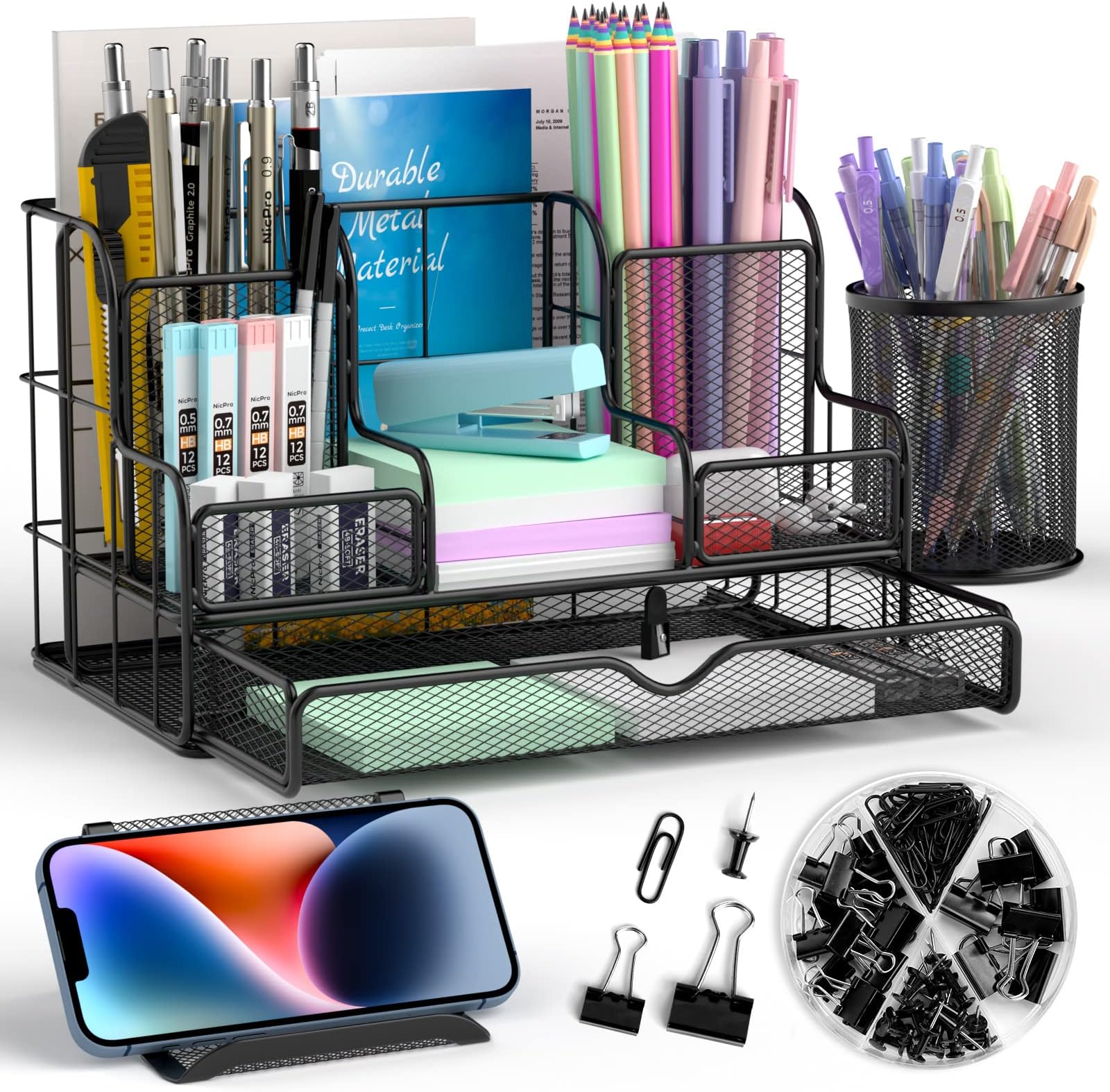 Amazon.com : Rolodex Mesh Collection Desk Organizer, Black (22171 ...