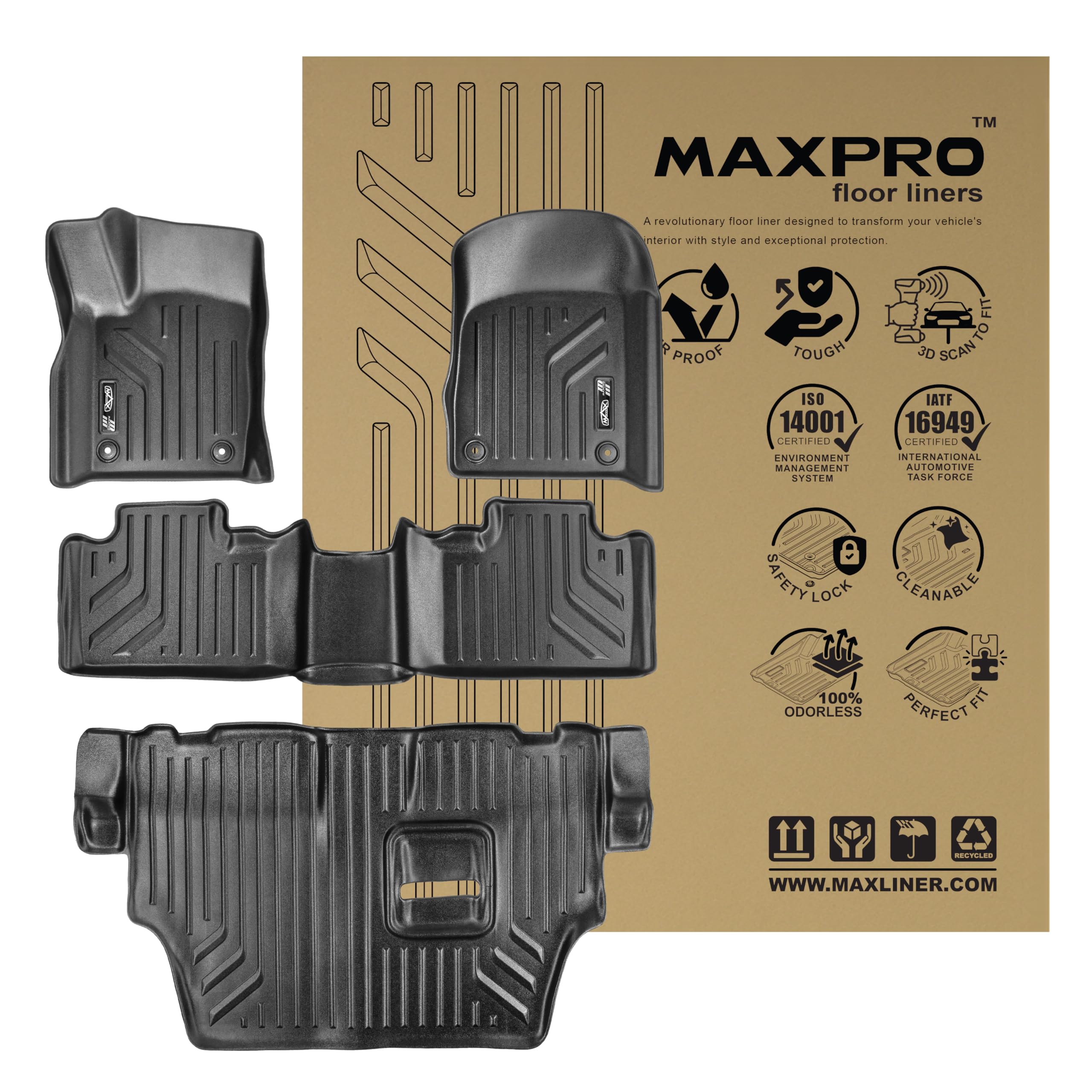 Amazon.com: MAXPRO Floor Liner Compatible with Dodge Durango (2016-2023 ...