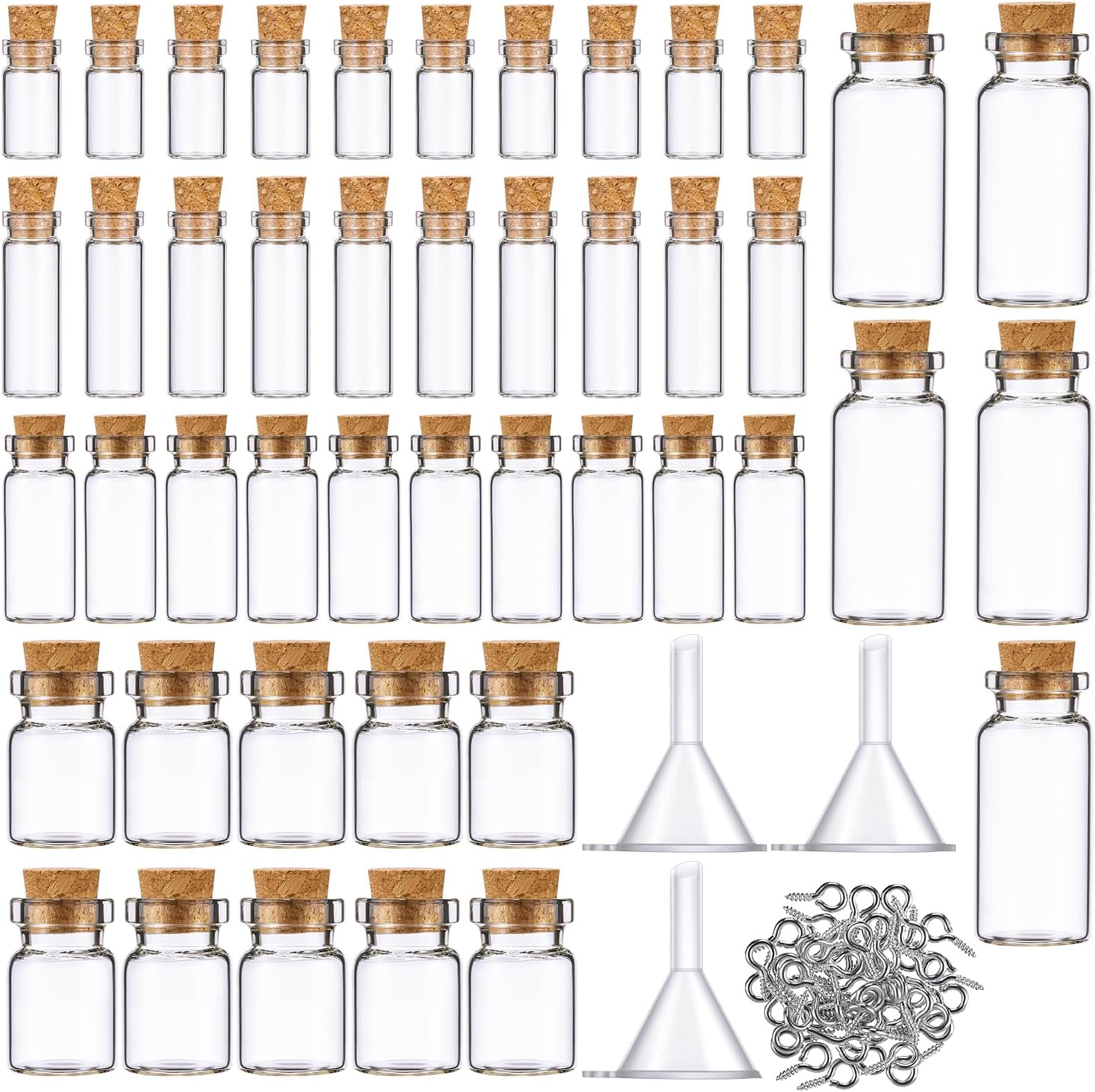 Amazon.com: MaxMau 48pcs 2ml Mini Glass Jars with Cork Stoppers Eye ...