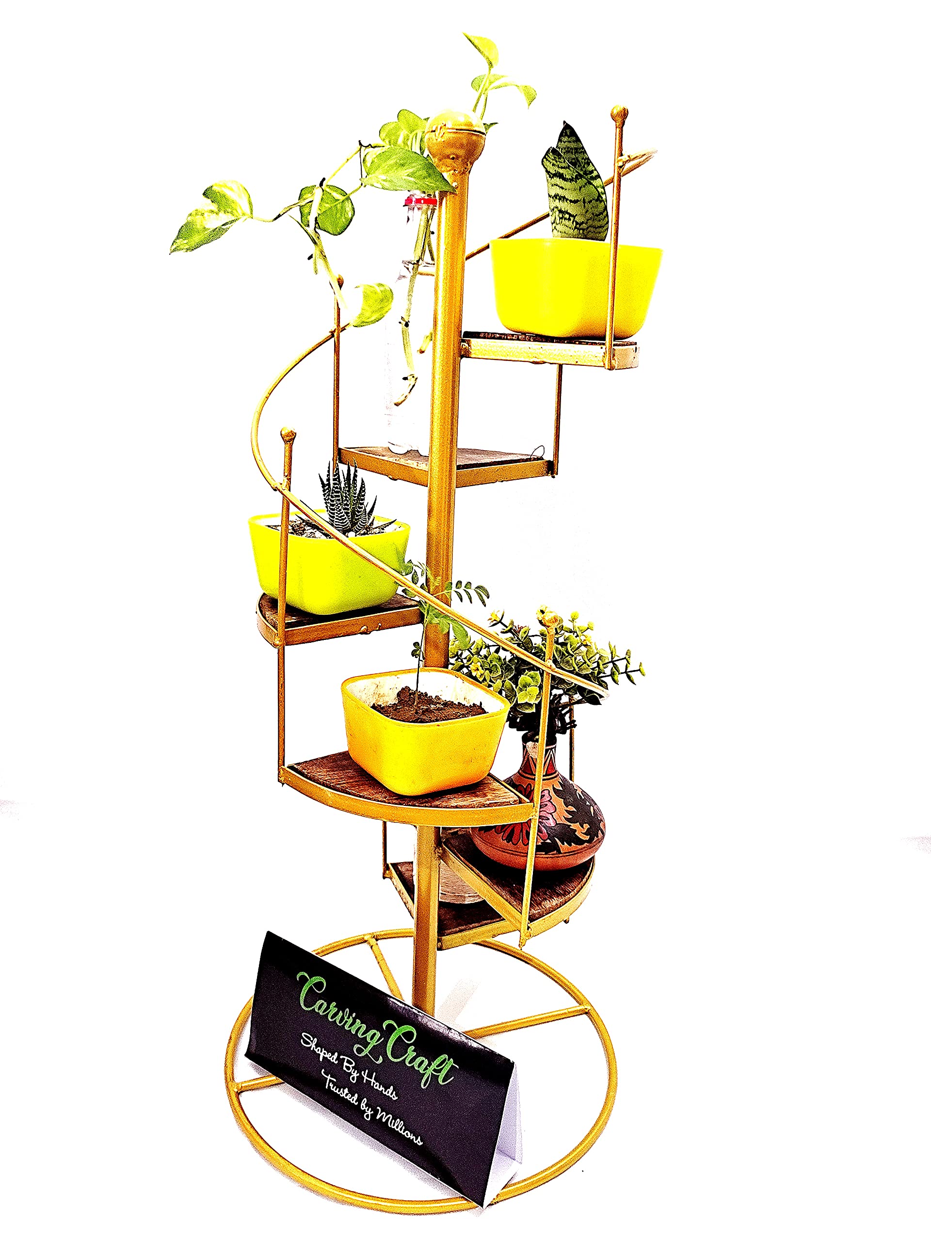 Buy CarvingCraft er - Stand Wrought Iron Spiral Staircase Flower ...