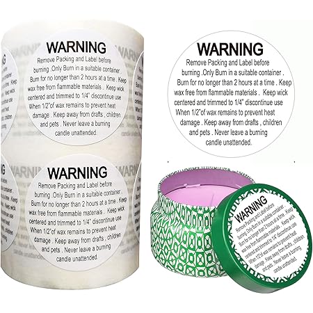Amazon.com : Candle Warning Stickers, 1.5" Round Label, Sticker Decal ...
