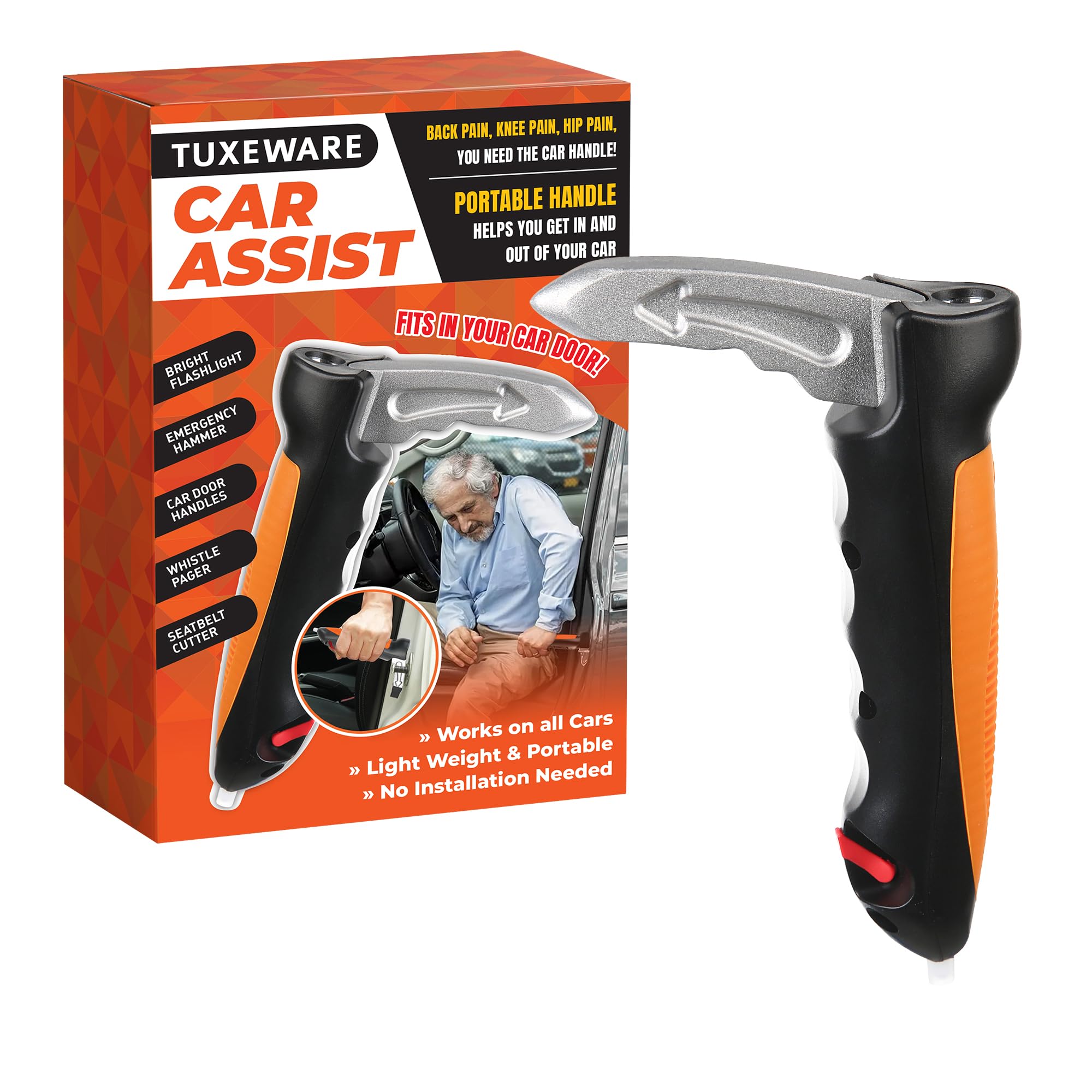 5-in-1 Car Assist Handle – Portable Support with Window Breaker ...