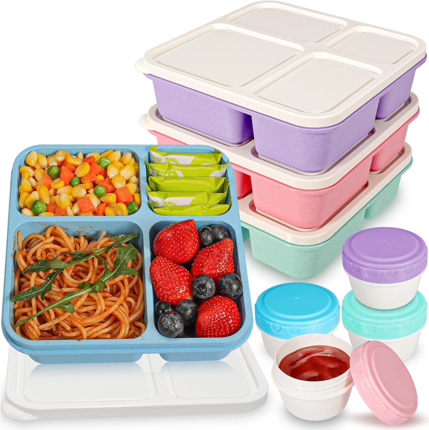 Amazon.com: Original 40OZ Large Bento Box Adult Lunch Box, 4 ...