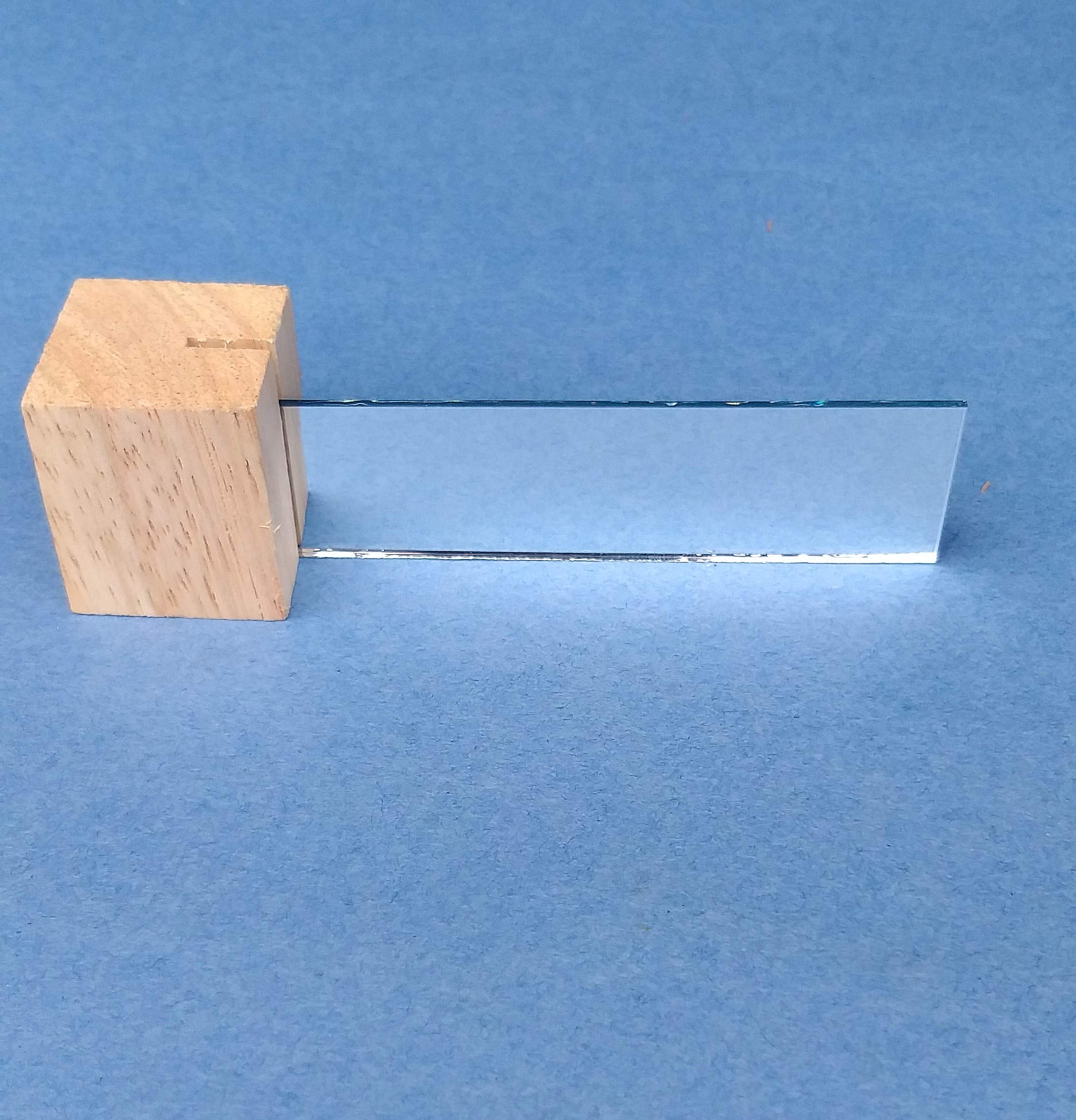 AIM Plain Mirror Strips Glass with Wooden Holder (25mm x100 mm) Pack of ...