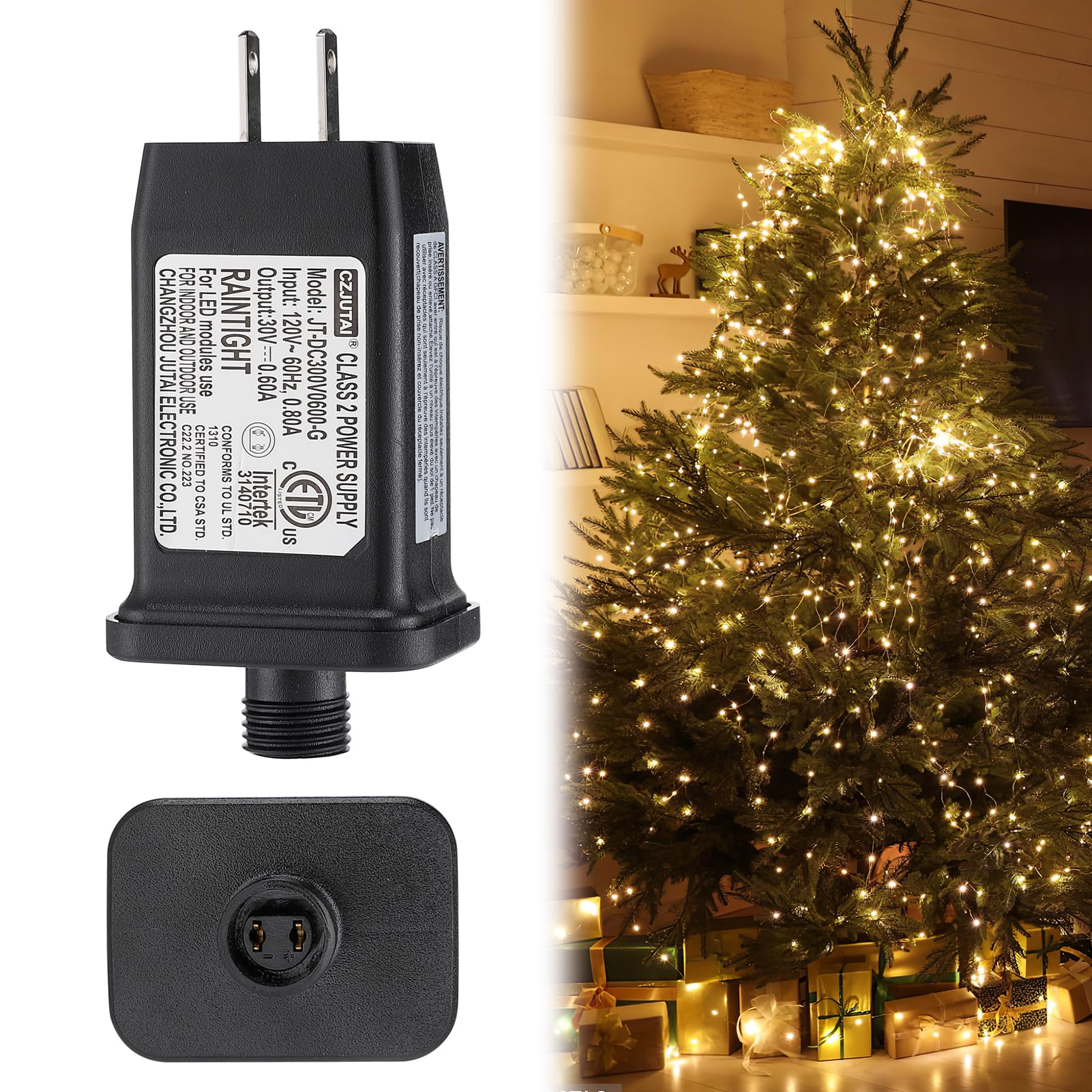 Aulock 30V 0.6A Class 2 Power Supply - Christmas Tree LED Adapter, 120V ...