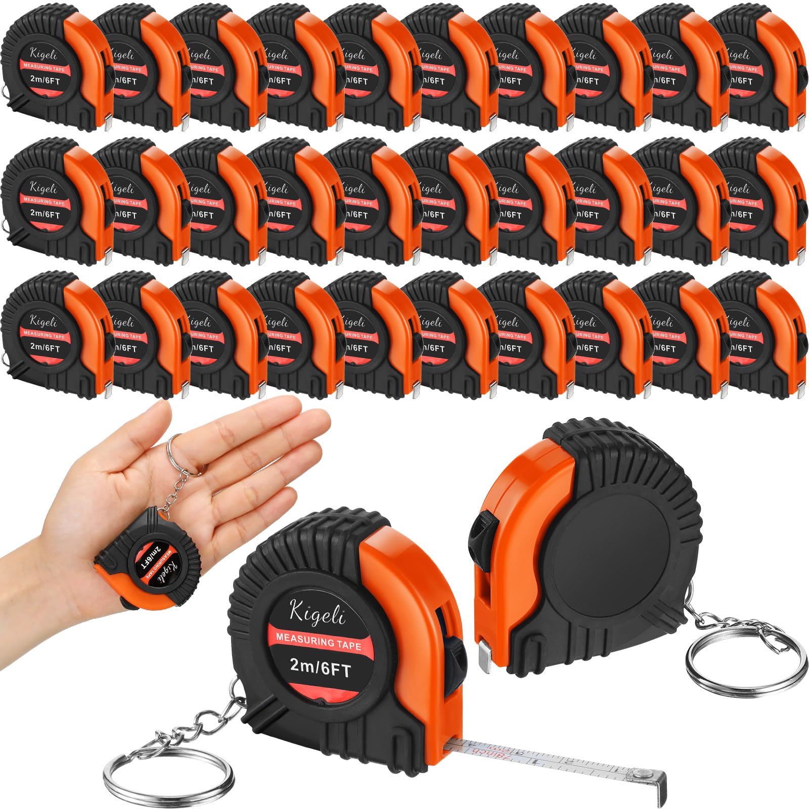 Kigeli 50 Pcs 6ft/2 Meter Mini Measuring Tape Keychains Small Tape ...