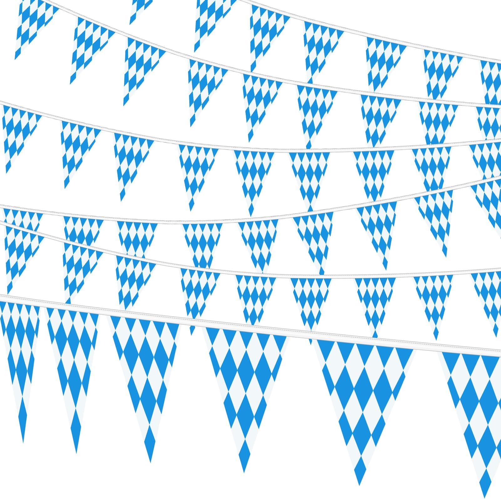 Amazon.com : 197 Feet Oktoberfest Banner Flags, 6 Packs - Blue White ...