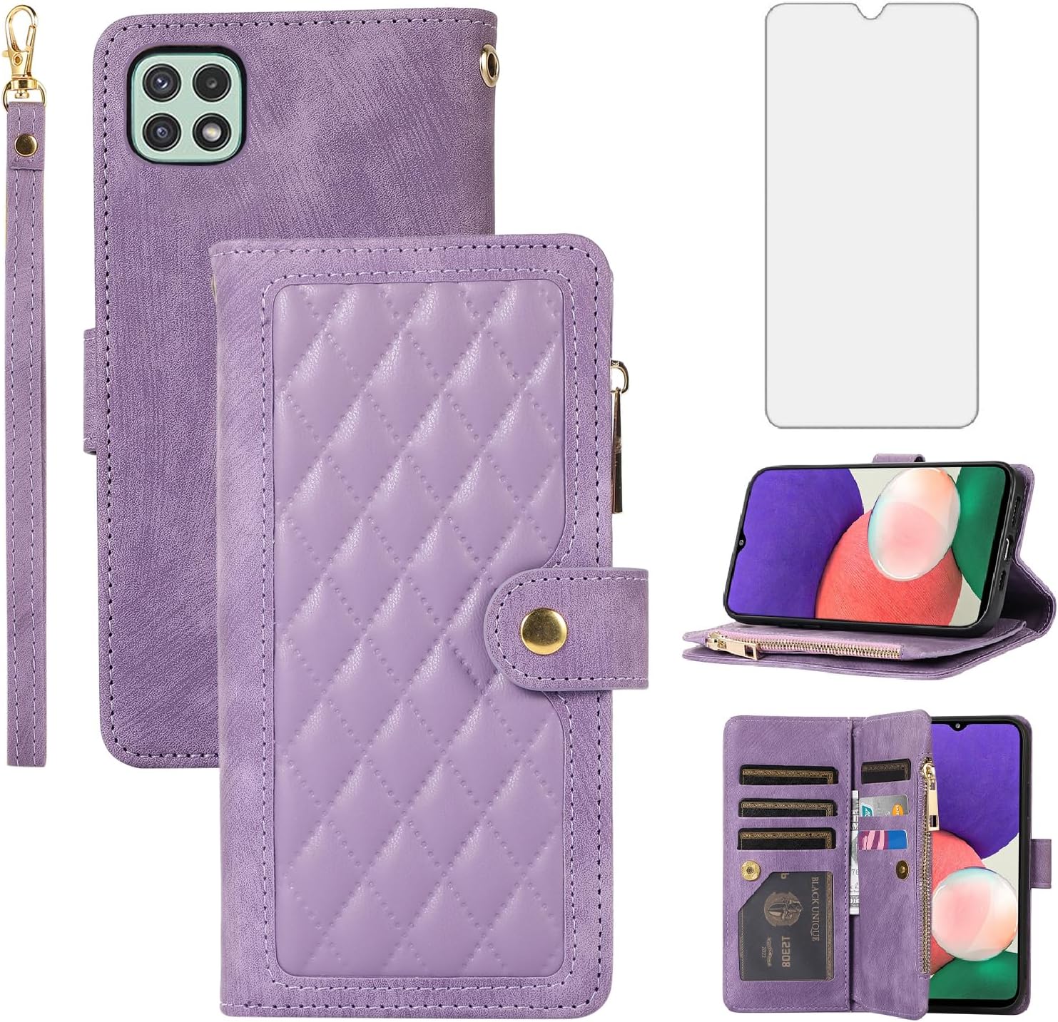 Amazon.com: Phone Case for Samsung Galaxy A22 5G/Boost Mobile Celero 5G Wallet Cover With ...