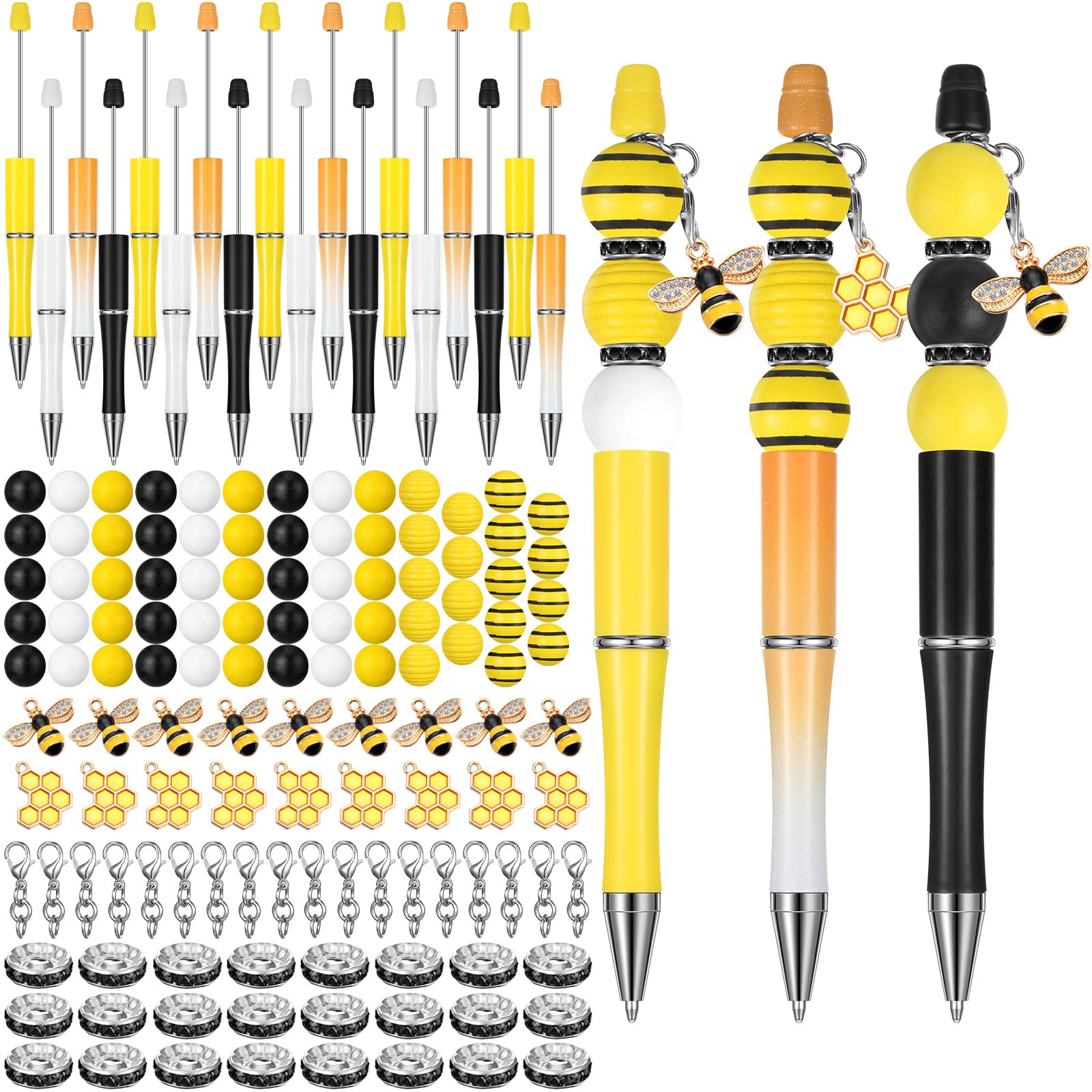 Amazon.com: Qeeenar 18 Sets Plastic Beadable Pens, Bee Themed Bead Pen ...