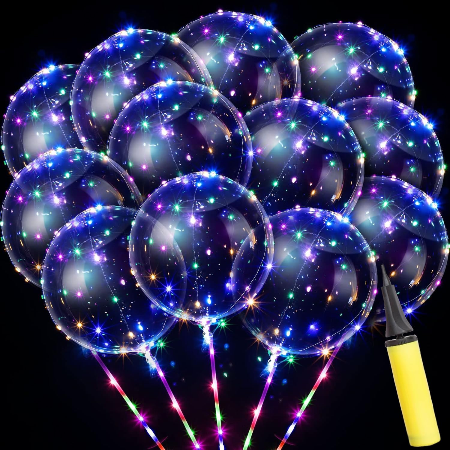 NCOIIBF Globos LED, 10 Globos Bobo Transparentes, Globos de luz ...